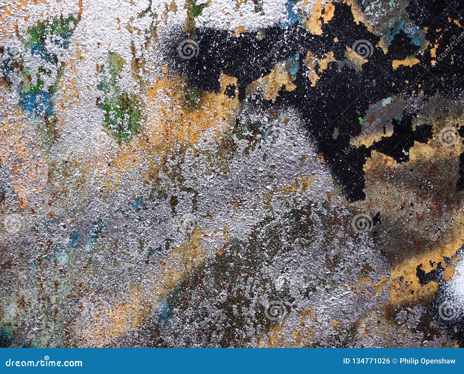 Old Rusty Silver Painted Metal with Random Paint Strokes Stock Photo ...