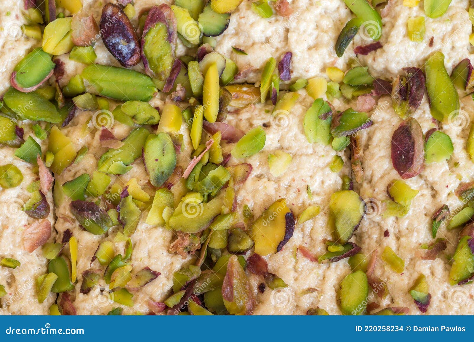 Full Frame of Pistachio Nuts Halva Halvah, Halwa, Top View Texture ...