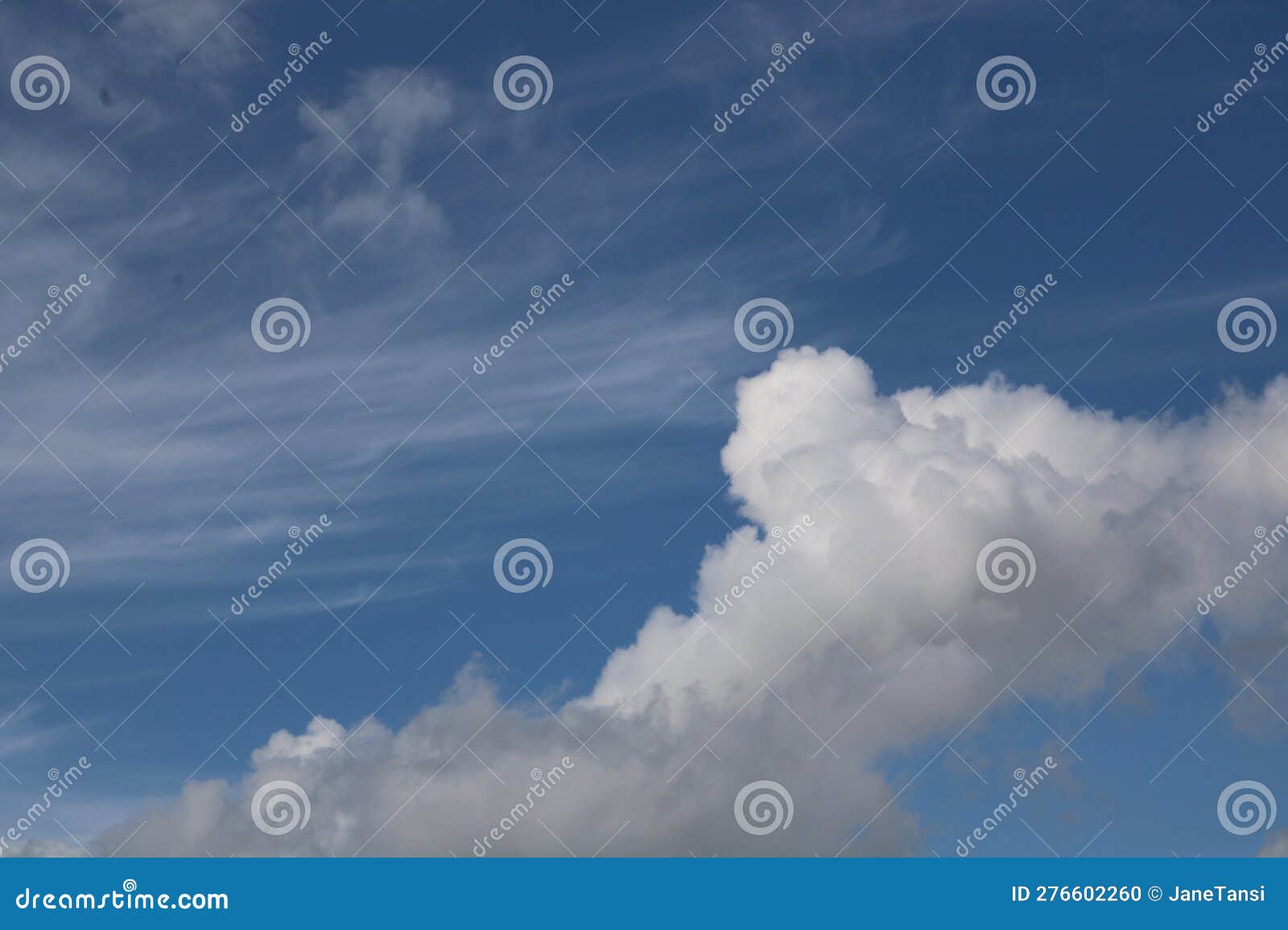 Full Frame of Pretty Blue Sky with Soft Scudding Cloud Formation Stock ...