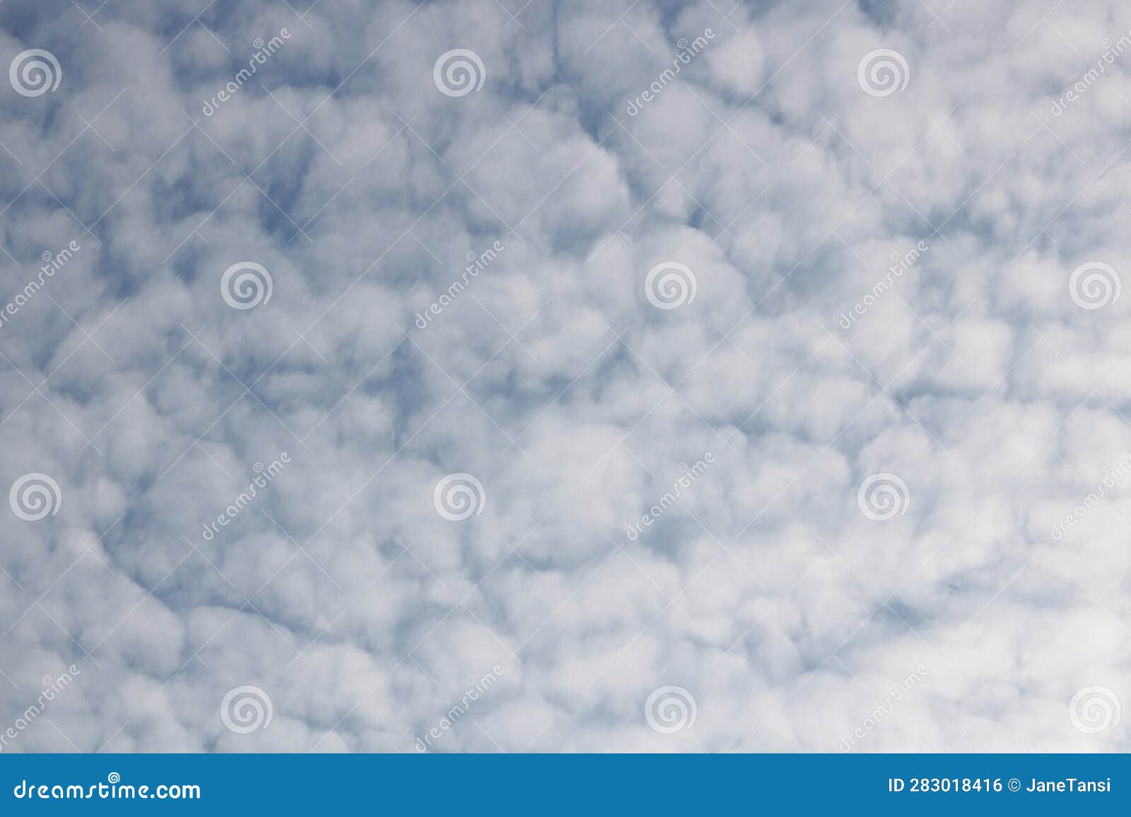 Full Frame of Pretty Blue Sky with Unusual Scudding Cloud Formation ...