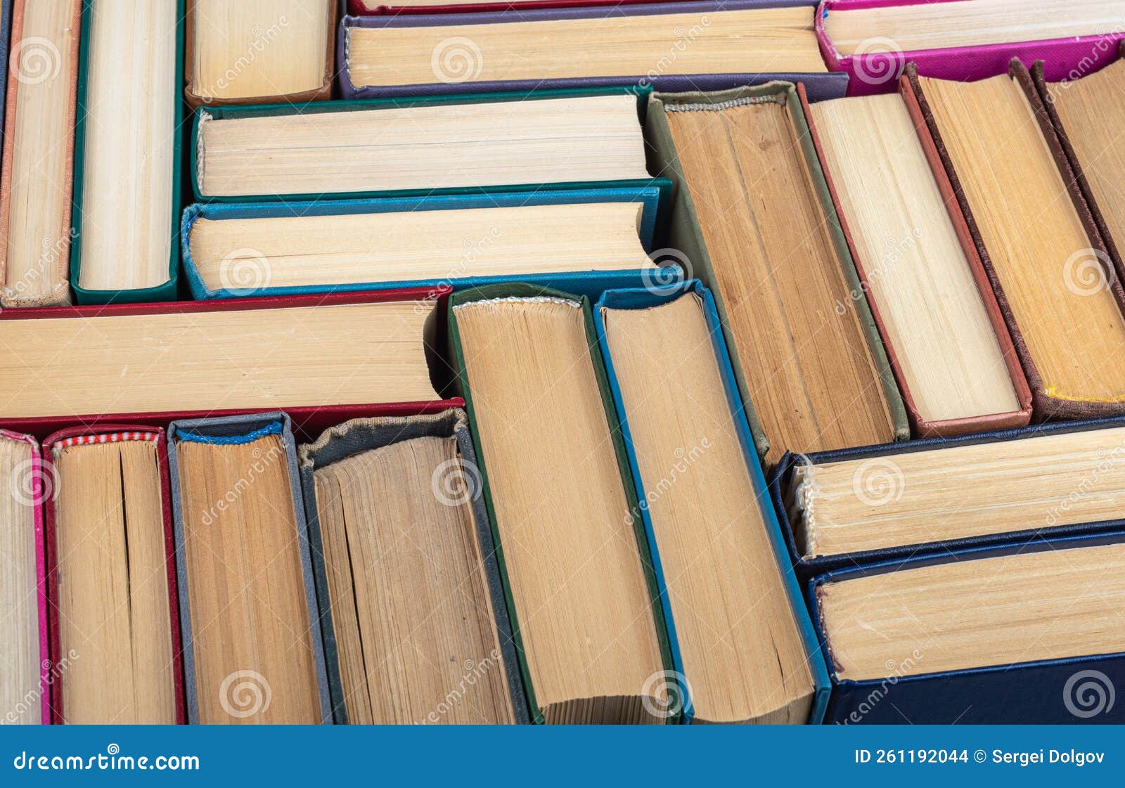 Full Frame of Rows of Old Hardcover Books. Stock Photo - Image of spine ...
