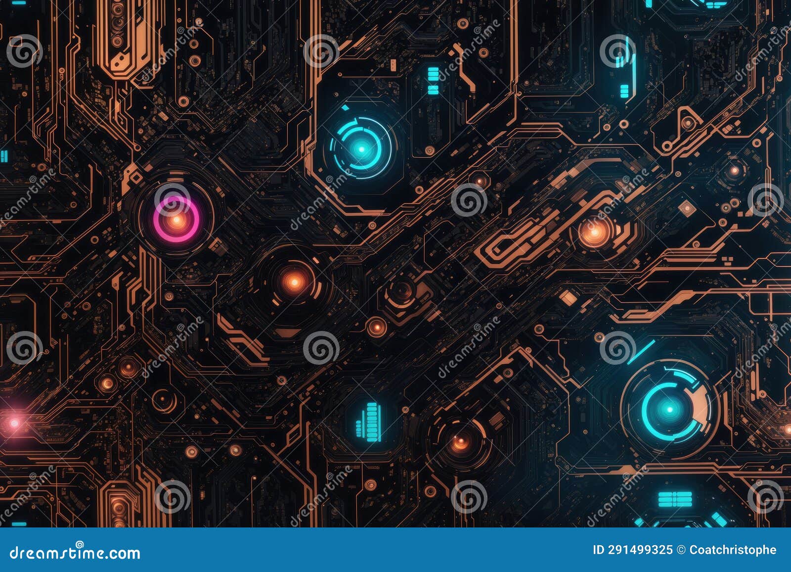 Cyberpunk Pattern Vector Illustration | CartoonDealer.com #201383156