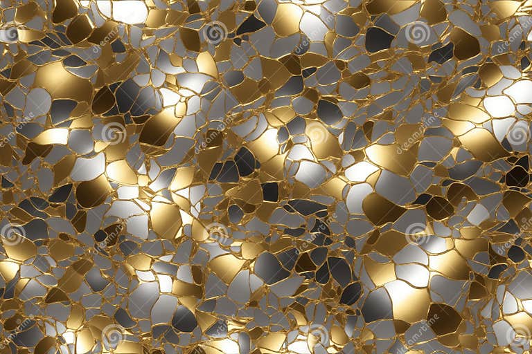 Seamless Abstract Gold and Silver Pattern Background Stock Illustration ...