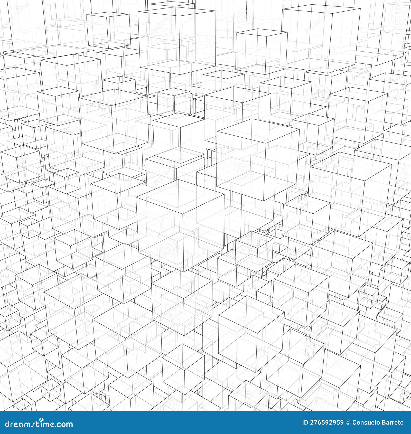 Full Frame Semi Transparent Cubes in 3D and Perspective Stock ...