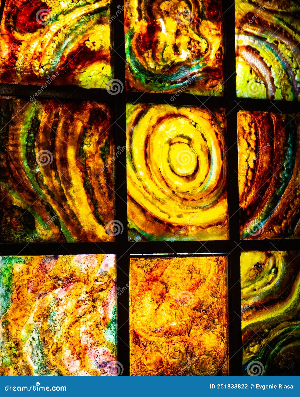 Full Frame Shot of Multi Colored Stained Glass Window. Colorful Stained ...