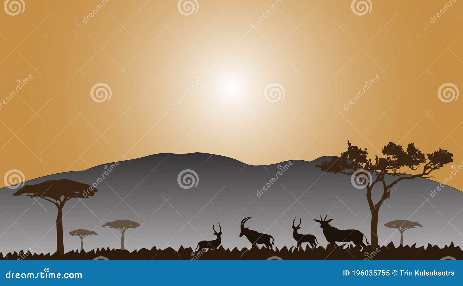 Grassland Silhouette. Wild Weeds On Grass In Field. Vector Illustration ...