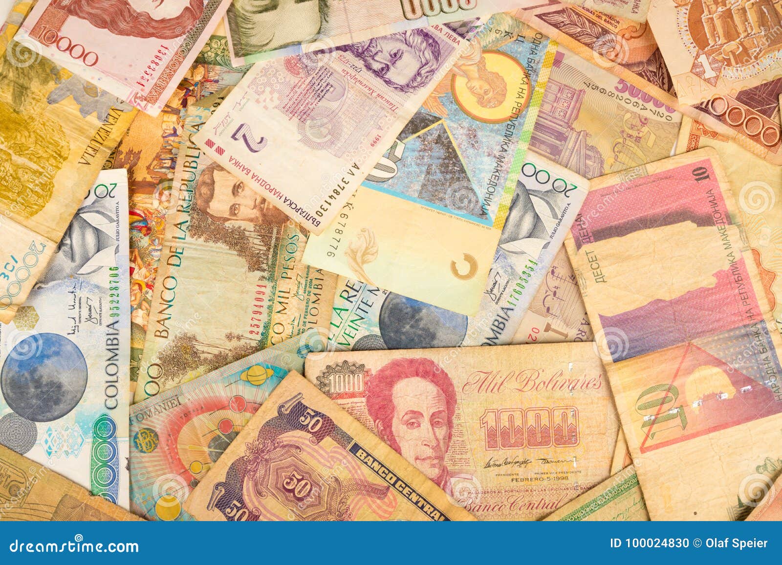 Assorted International Banknotes Stock Photo - Image of variation ...