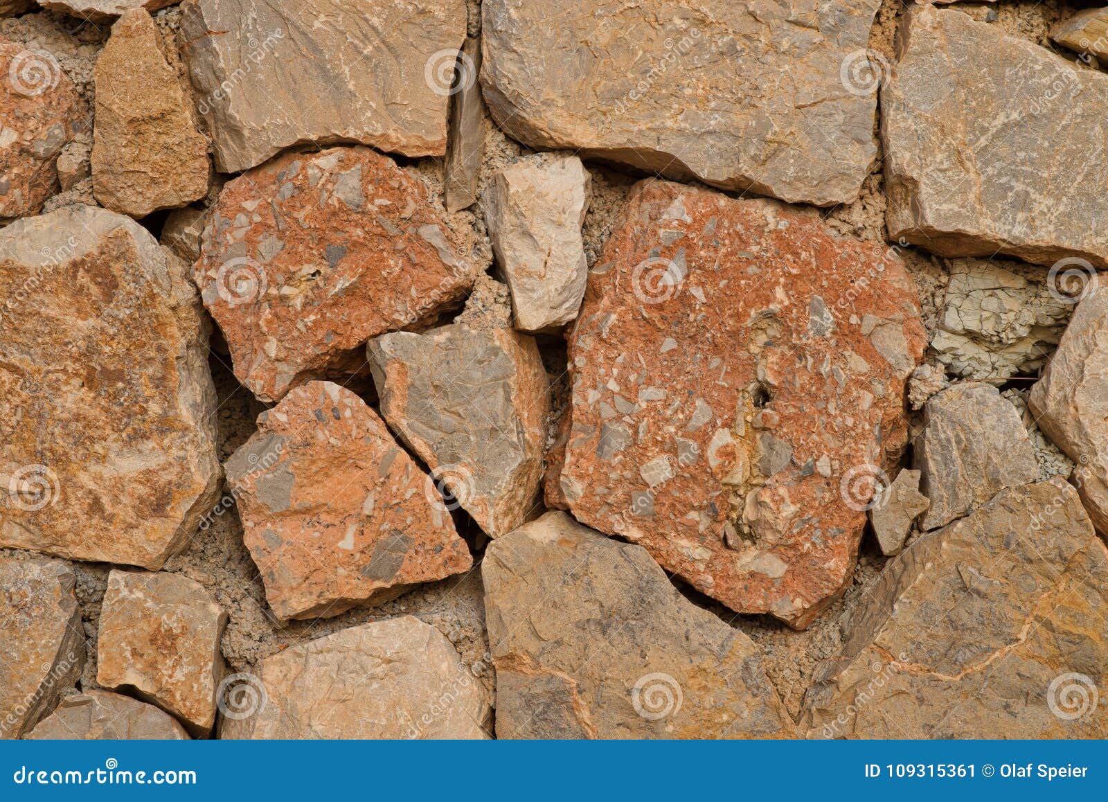 Rough Masonry Wall With Broken And Cracked Parts Illuminated By ...