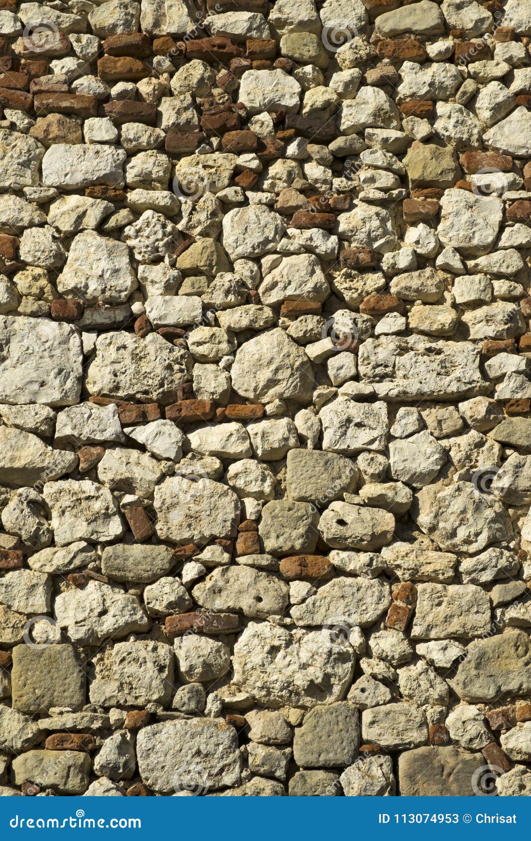 Old Rubble Stone and Brick Wall Construction Full Frame Texture ...
