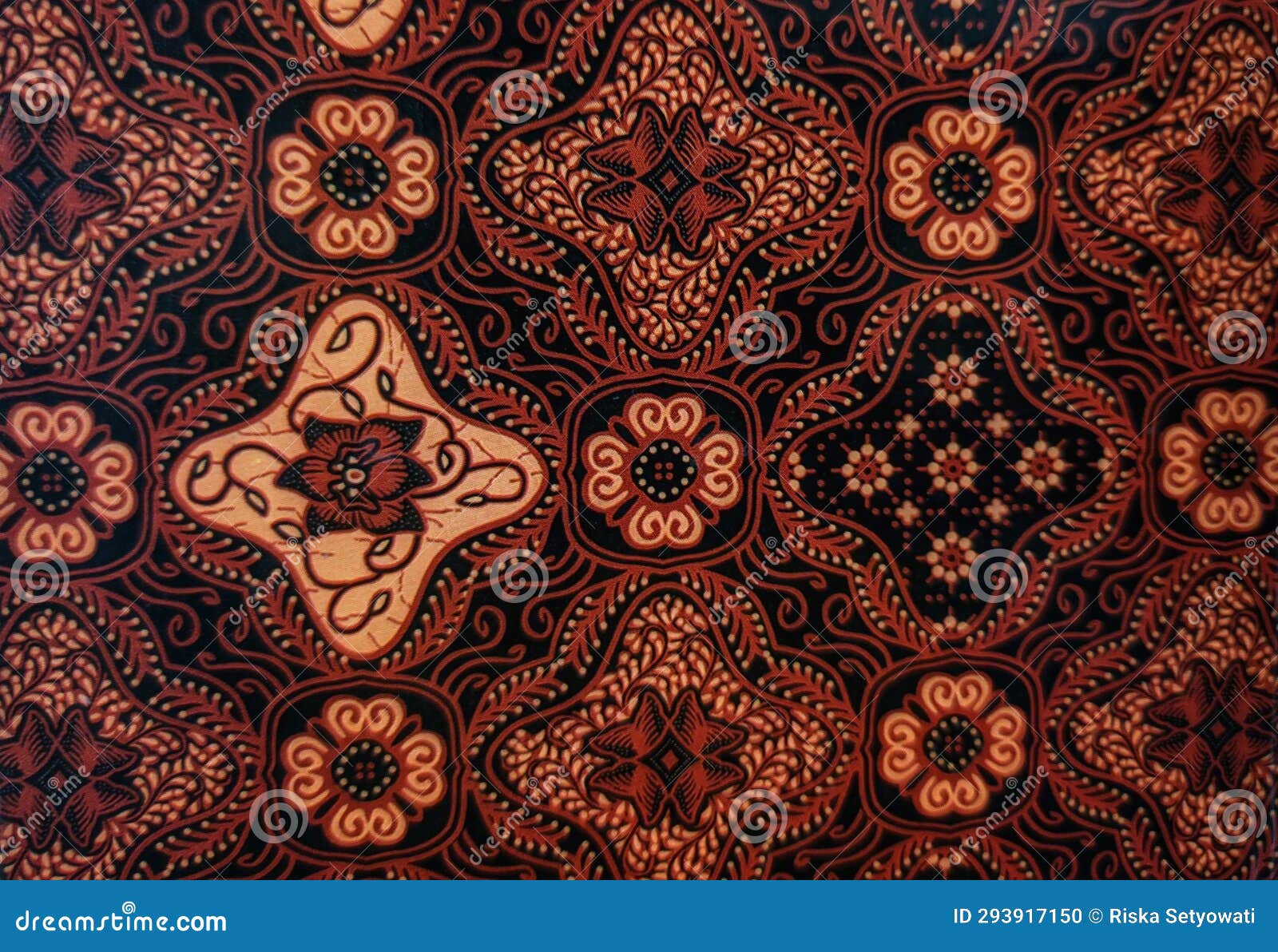 Full Frame from a Typical Brown Indonesian Batik Pattern Stock Photo ...