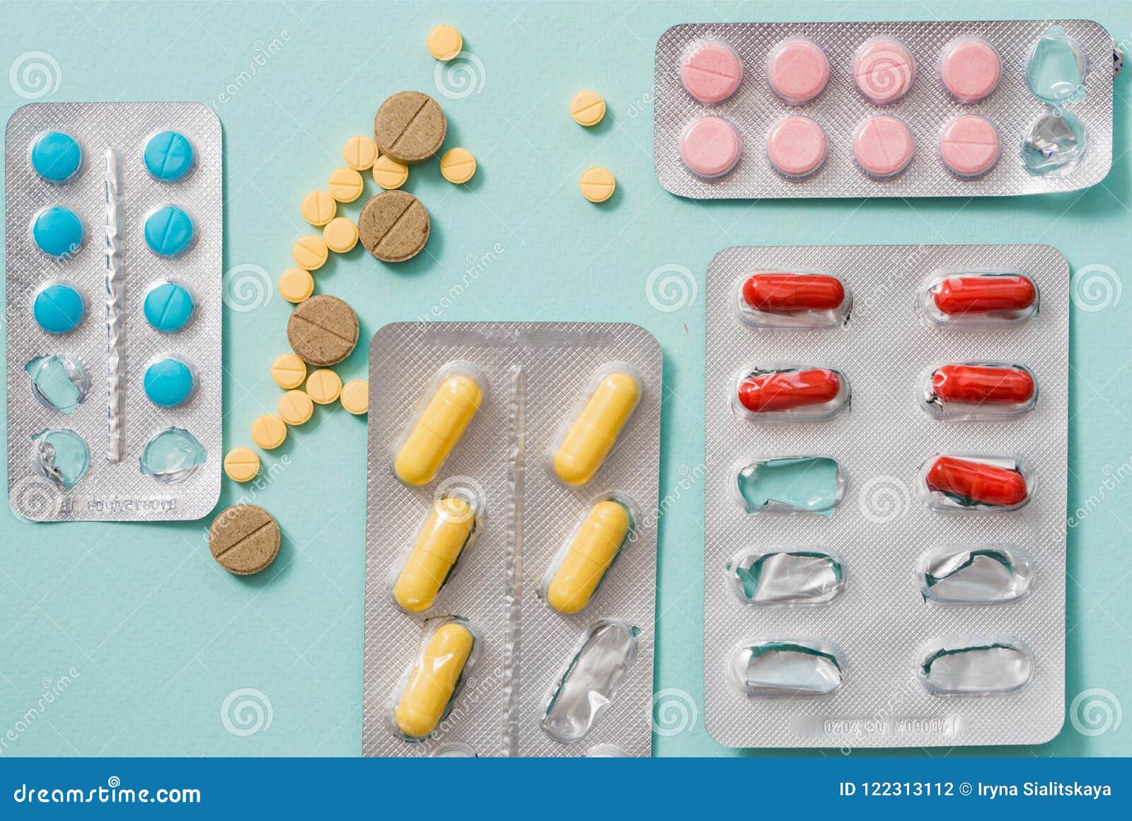 Full Frame Variation of Medicine in Blister Packaging in Pharmaceutical ...