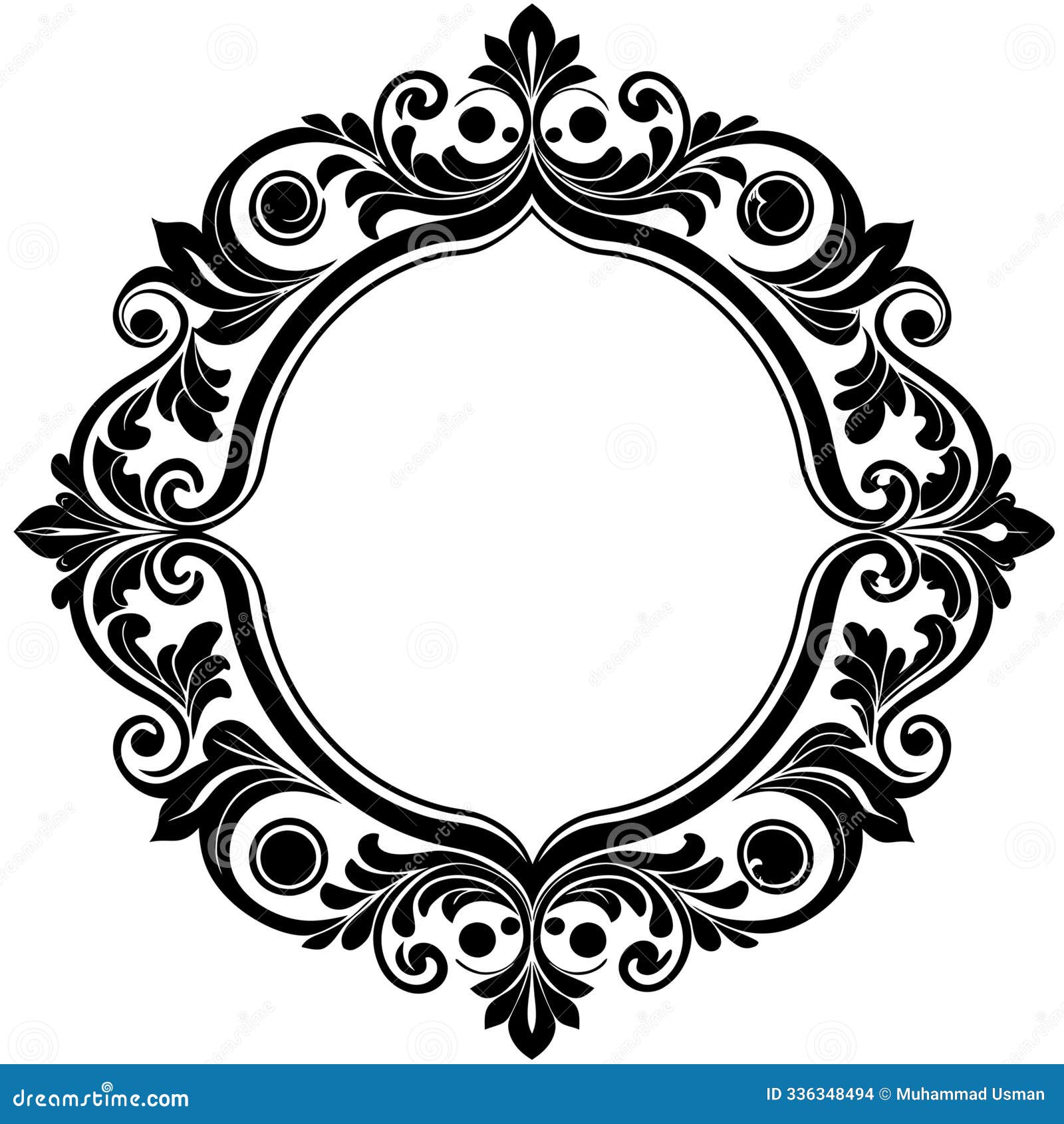 Full Frame Vector Victorian Baroque Frame with Intricate Details Stock ...