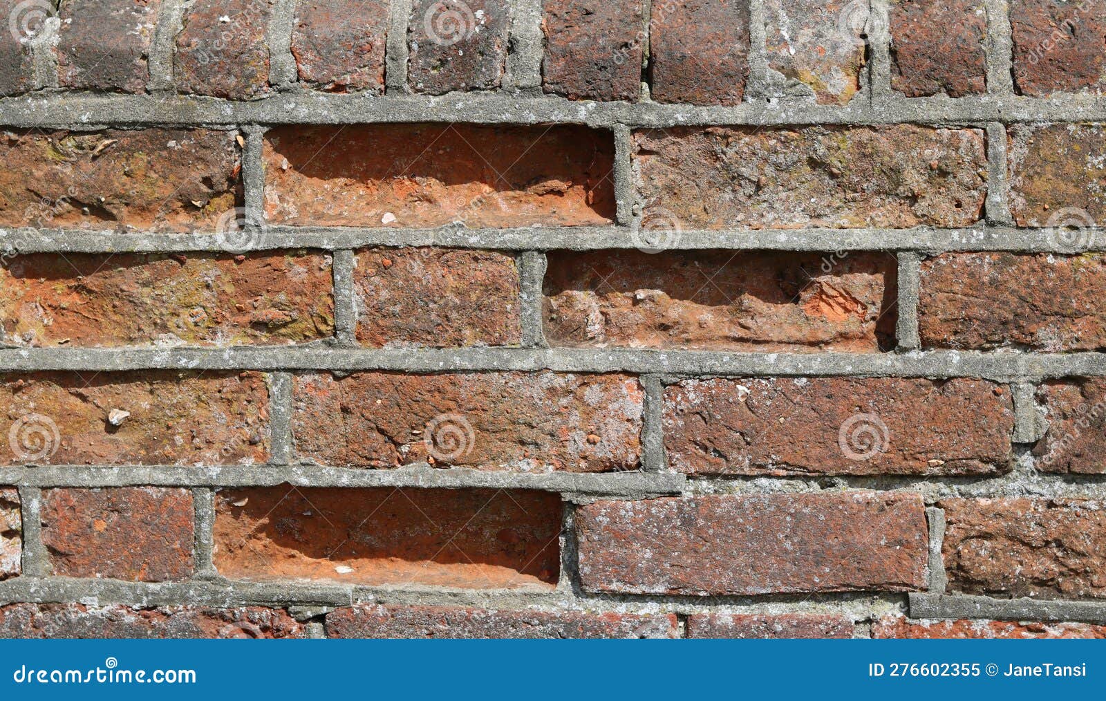 Full Frame Weathered and Worn Coarse Brick Wall Background with Copy ...
