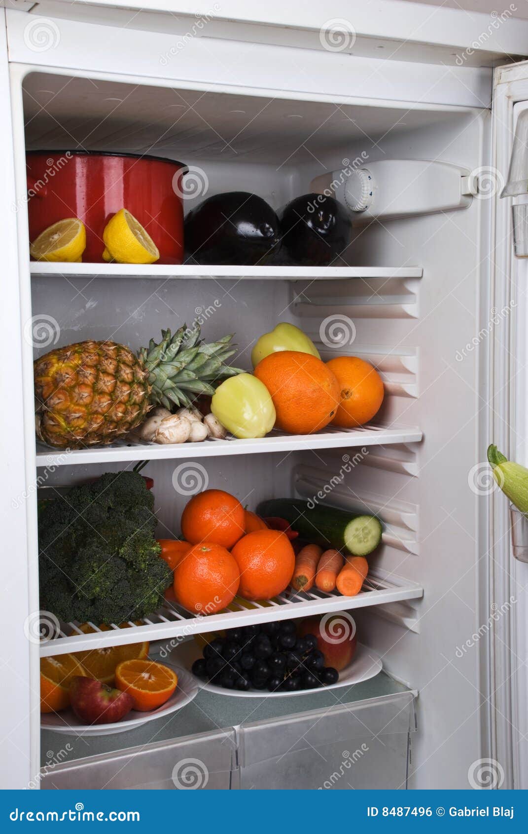 Full Fridge with Fruits and Vegetables Stock Photo - Image of clean ...