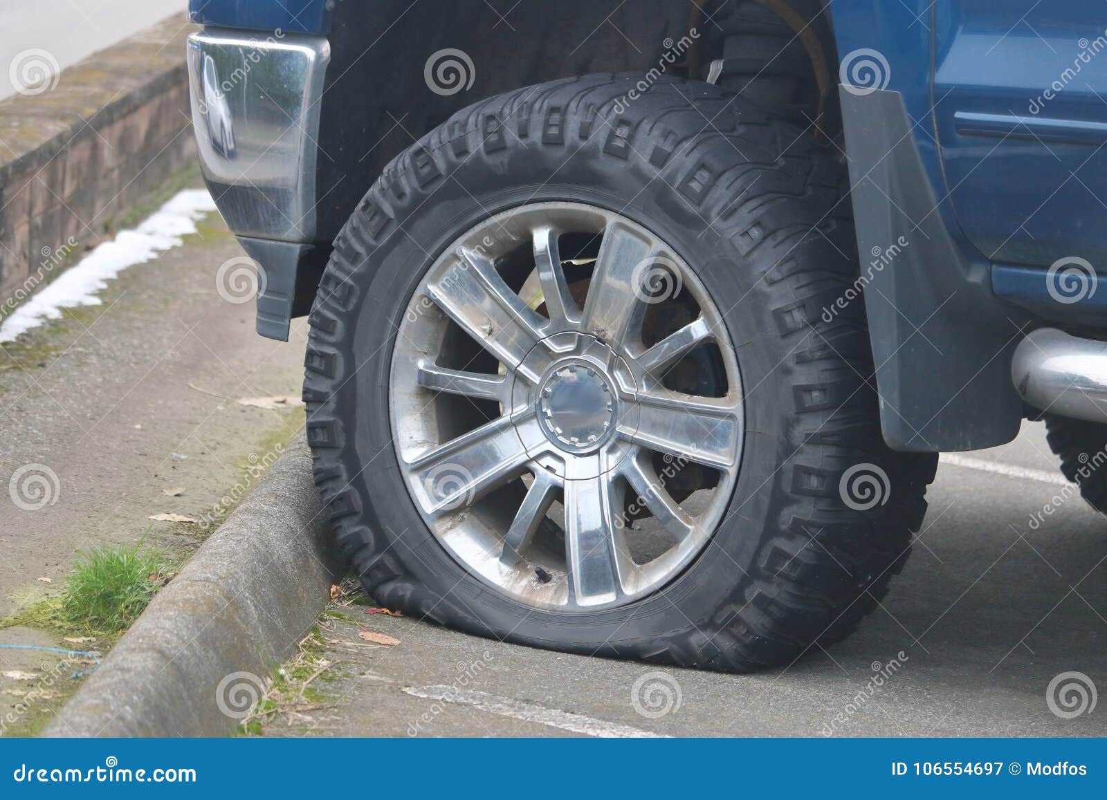 Flat Front Left Front Automobile Tire Stock Image - Image of chassis ...