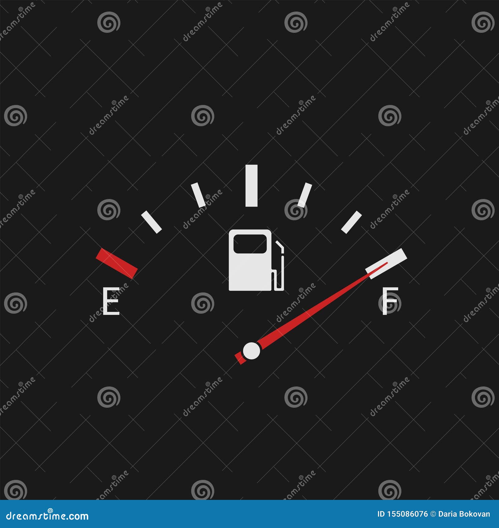 Full Fuel tank indicator stock illustration. Illustration of fossil ...