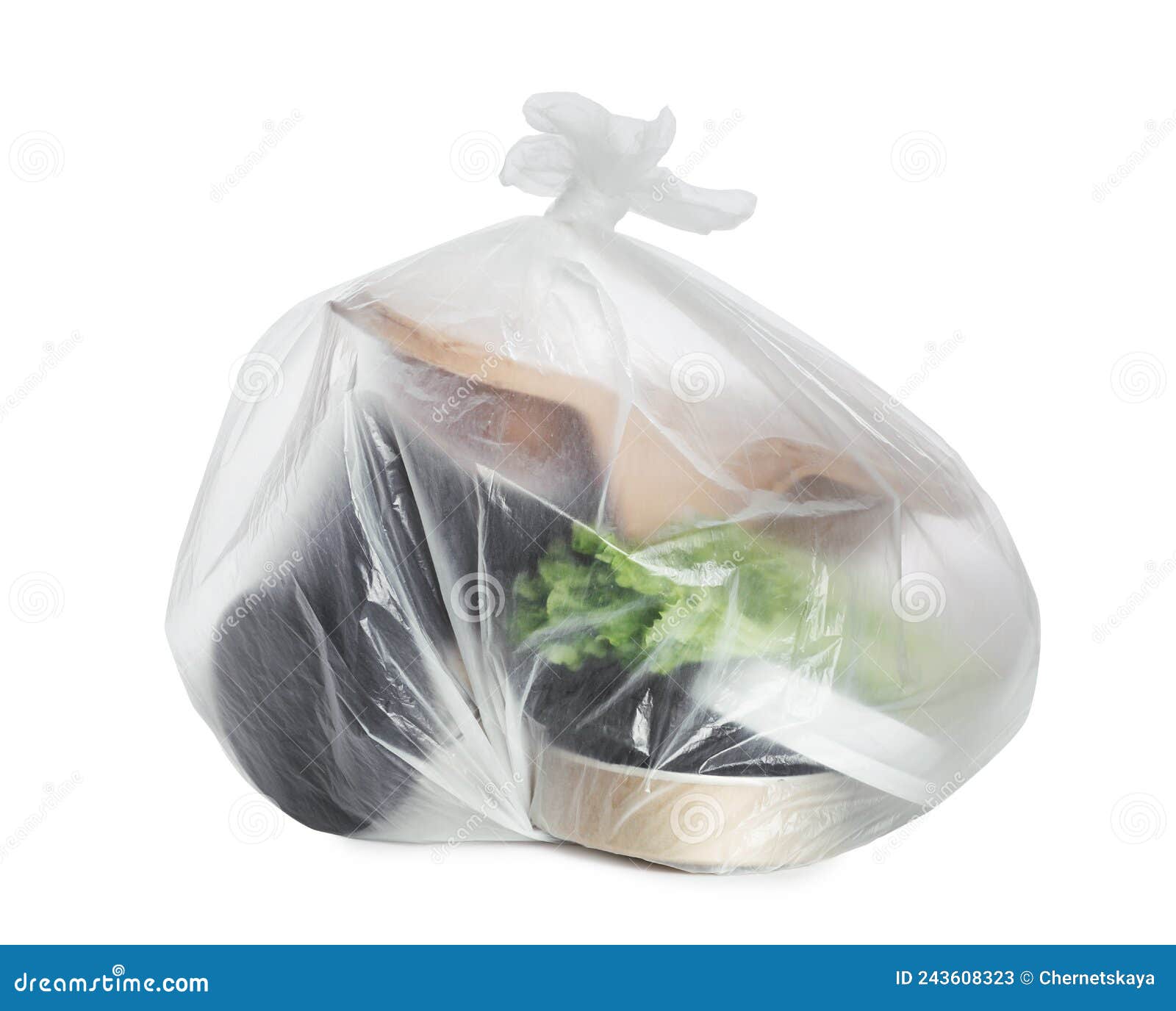 Full Garbage Bag Isolated on White. Rubbish Recycling Stock Image ...