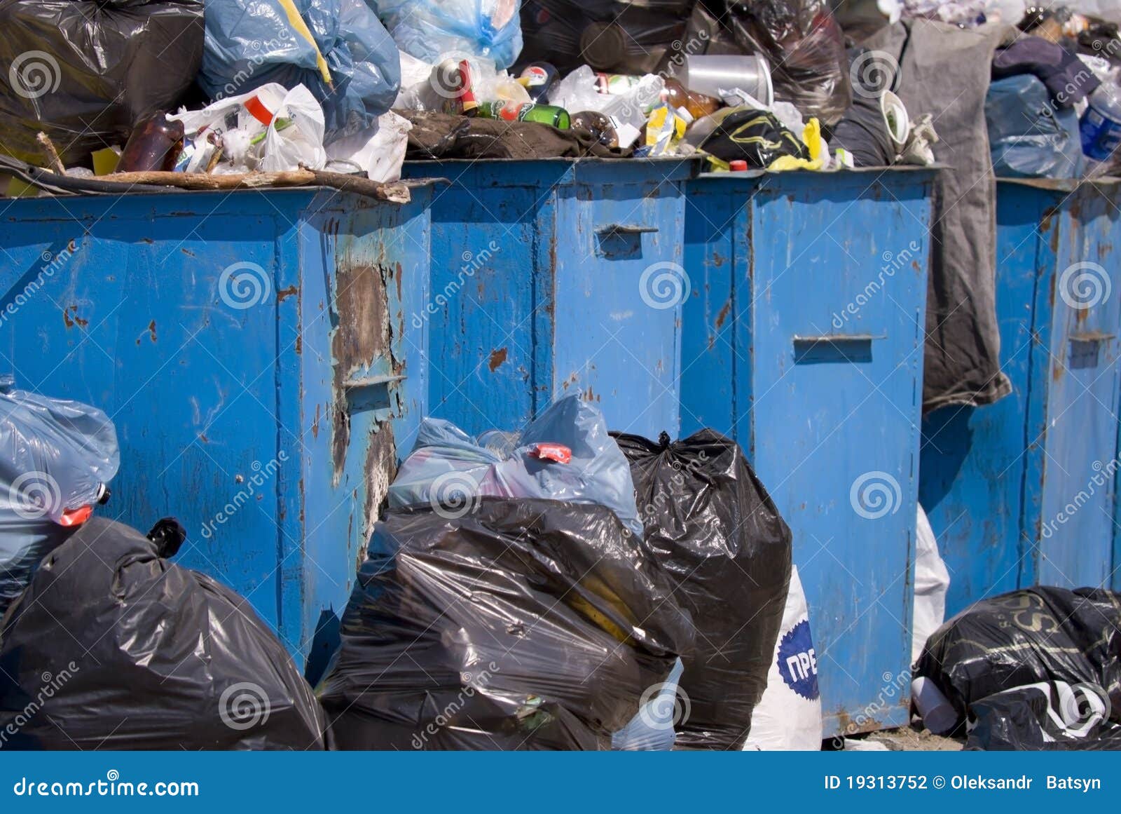 Full garbage containers stock photo. Image of container - 19313752