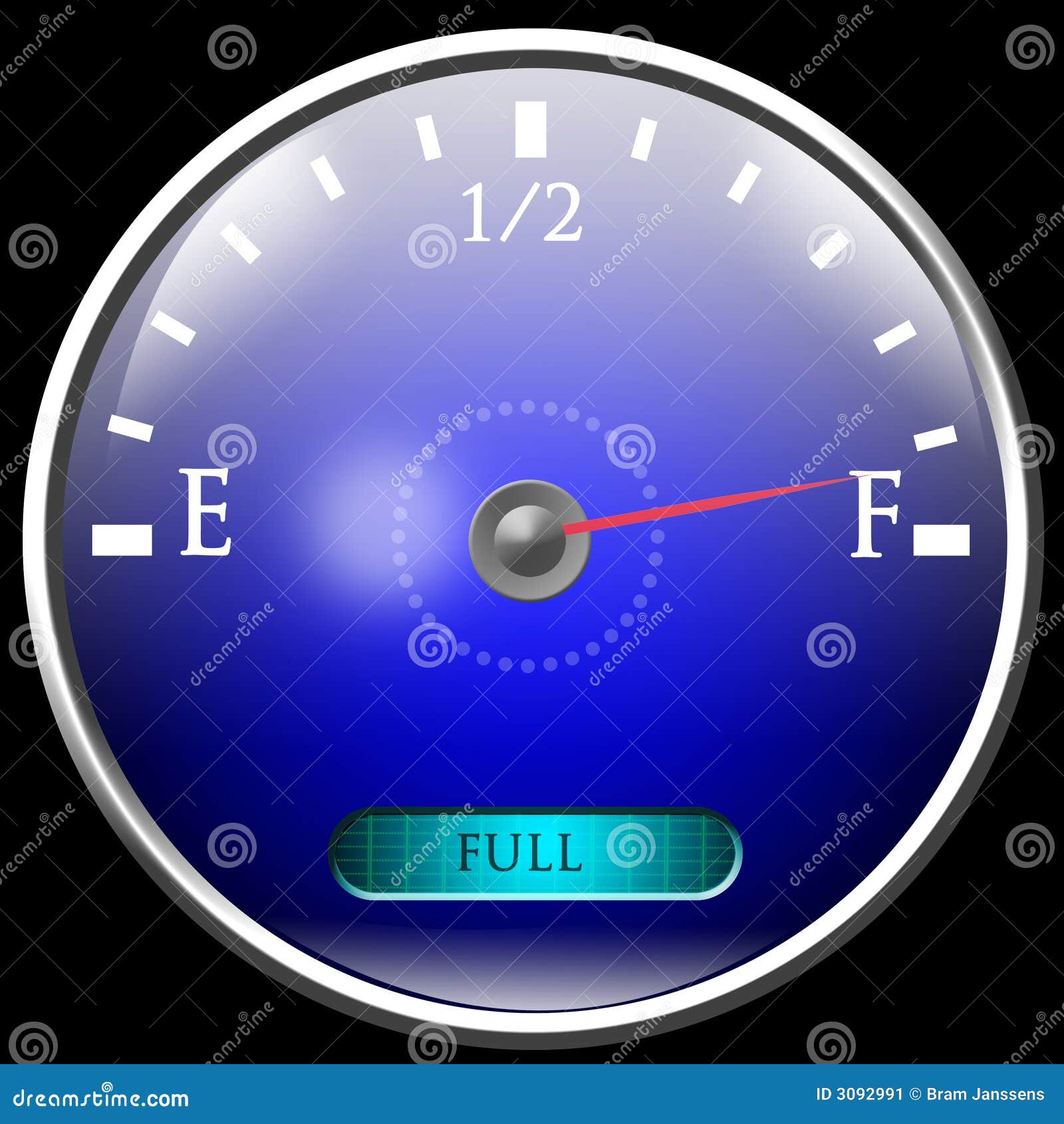 Almost full gas tank stock illustration. Illustration of blue - 3092991