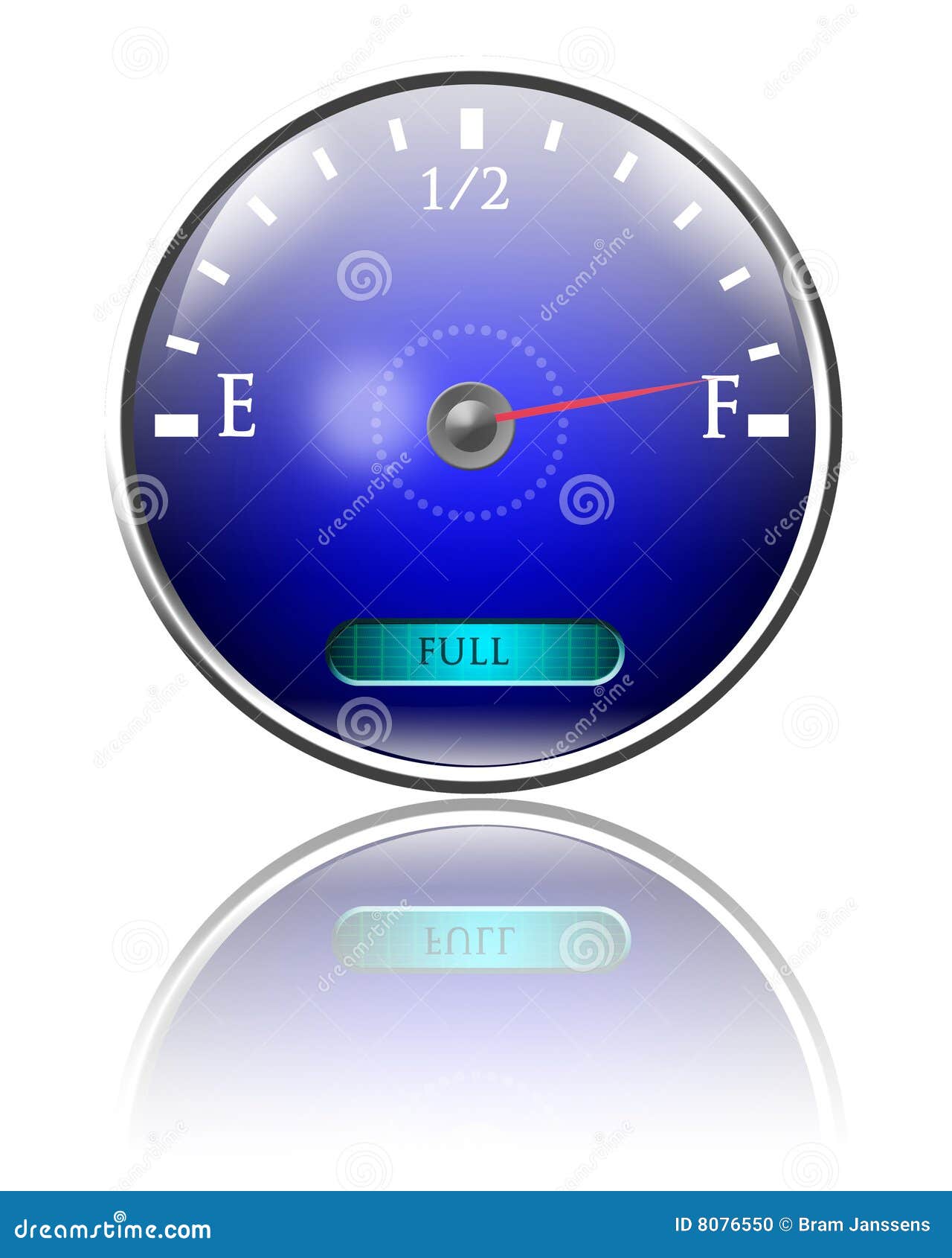 Almost full gas tank stock illustration. Illustration of needle - 8076550