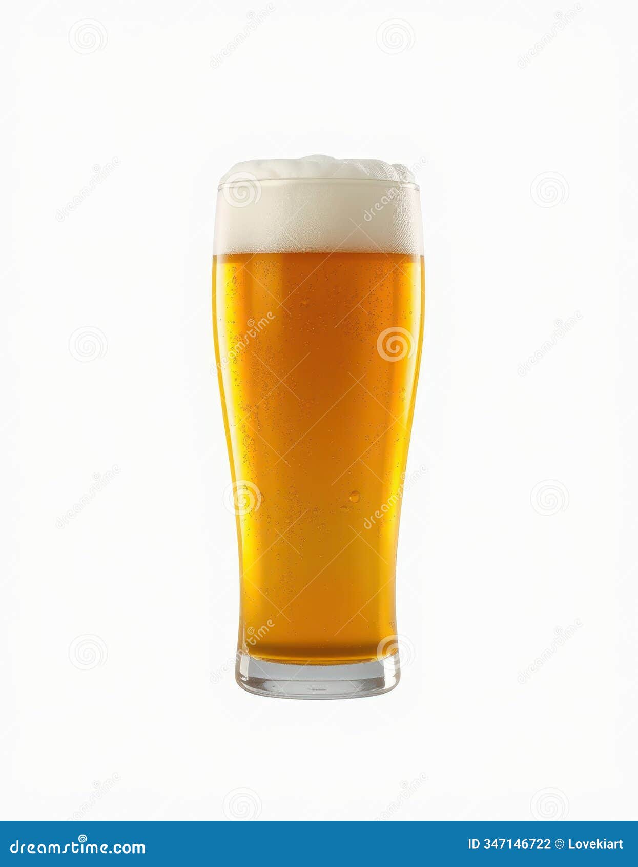 A Full Glass of Light-colored Beer with a Substantial Head of Foam is ...