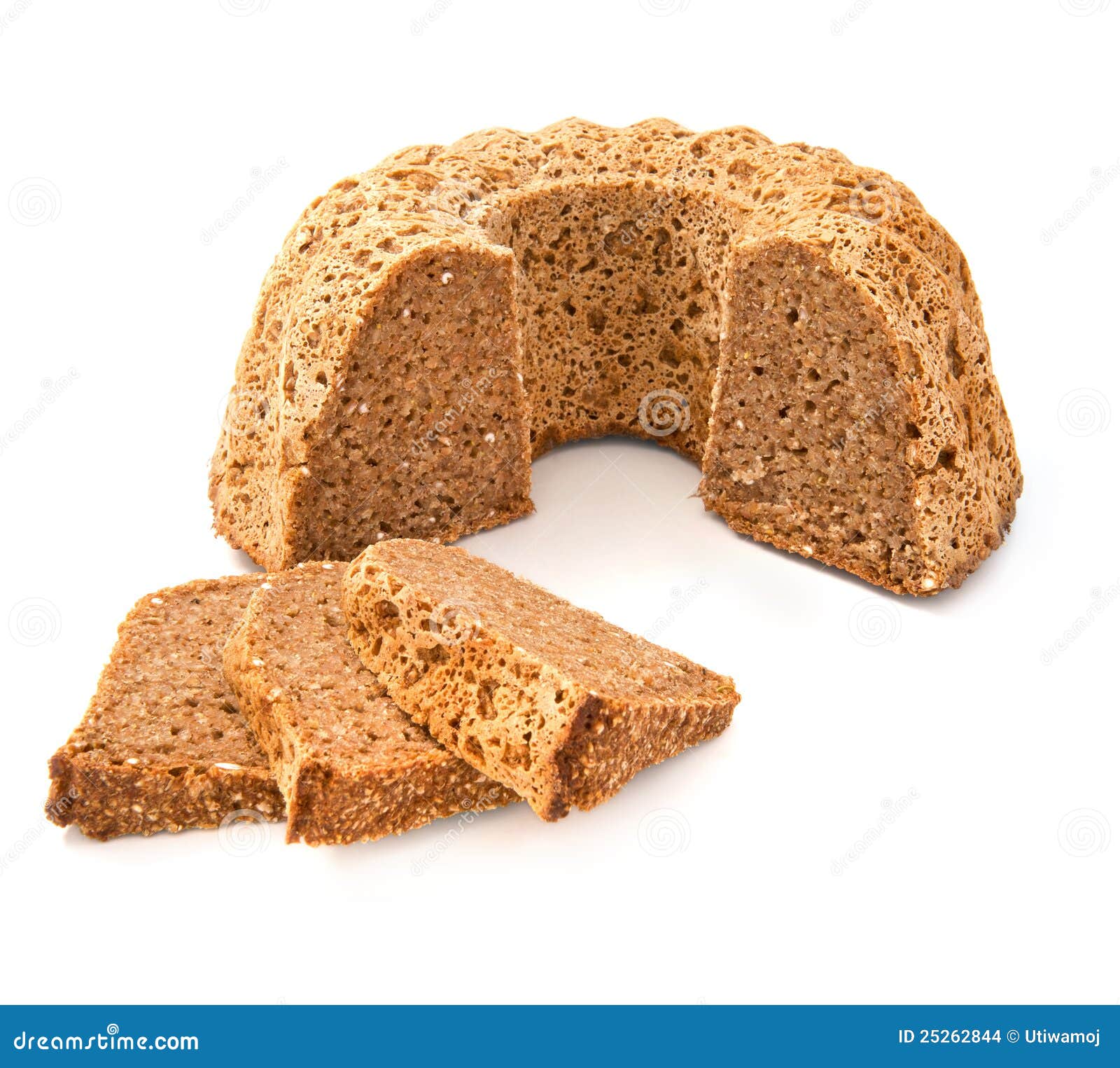 Full Grain Bread Isolated on White Stock Photo - Image of flour, meal ...