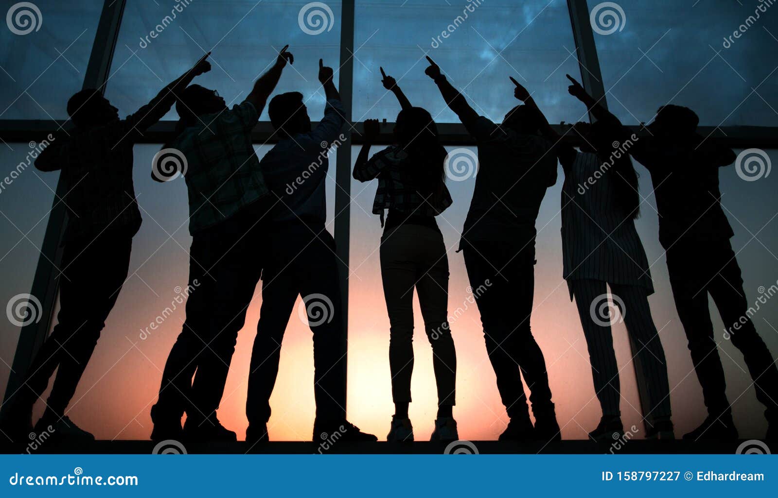 In Full Growth. Business Team Pointing Up Stock Image - Image of ...