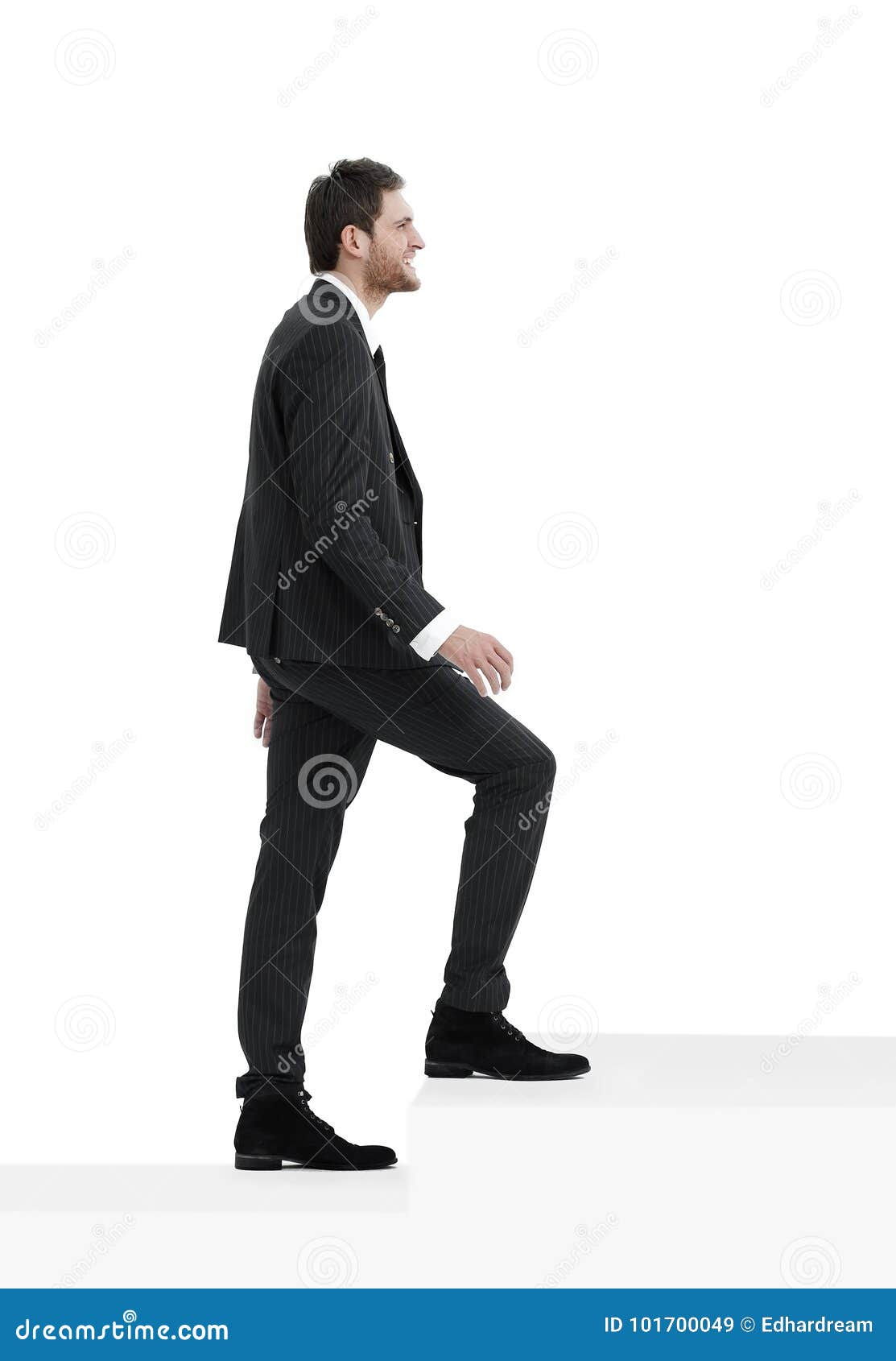 Full Growth.businessman Taking a Step Forward.isolated on White Stock ...
