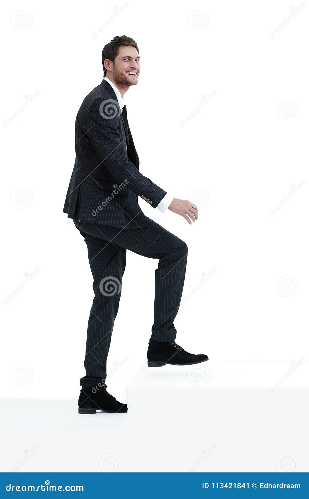 Full Growth.businessman Taking a Step Forward. on White Stock Image ...