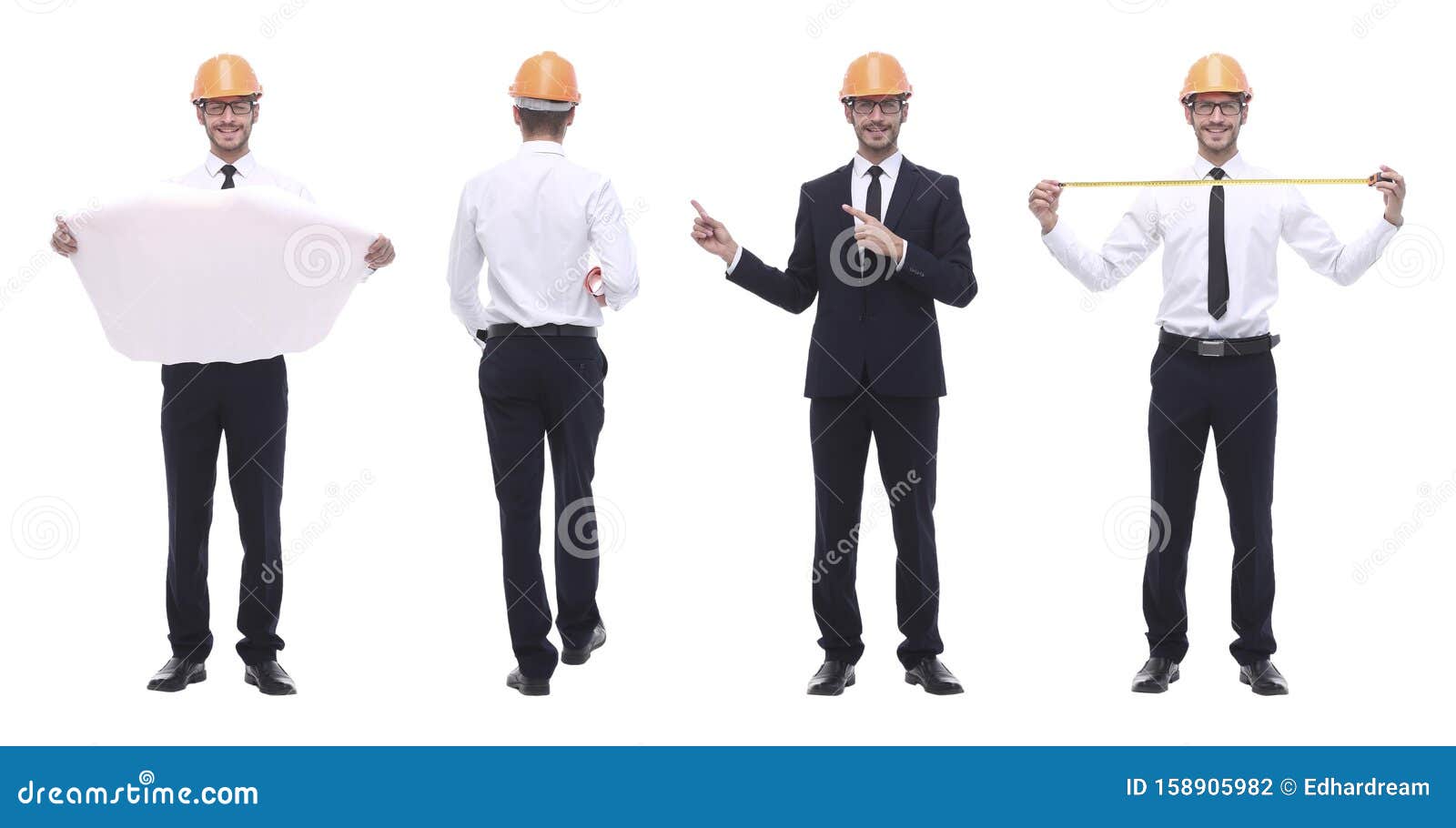 In Full Growth .competent Engineer Architect Isolated on White Stock ...