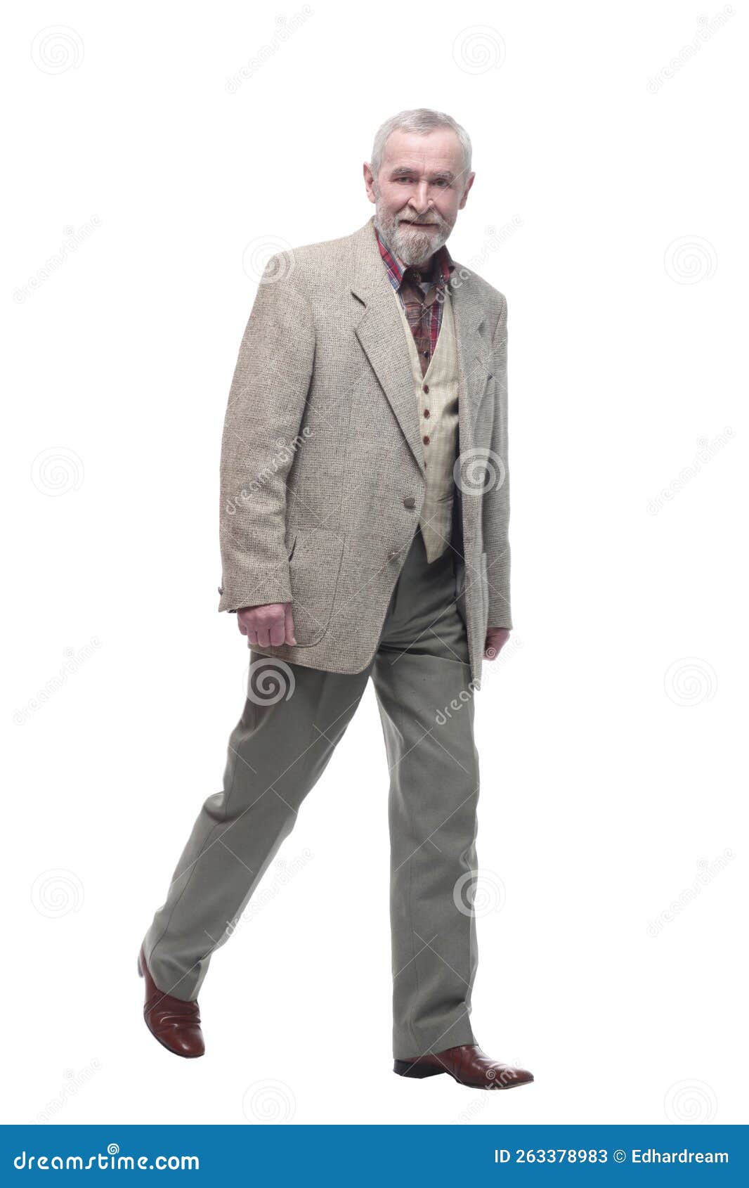 In Full Growth. Confident Old Man Striding Forward Stock Image - Image ...
