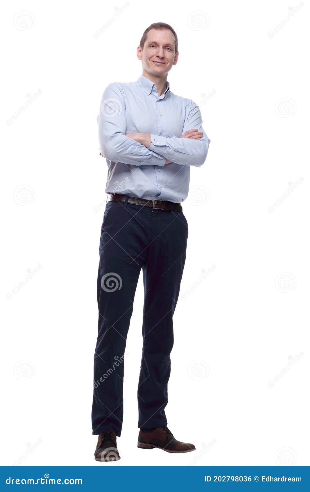 Confident Young Man Looking Forward. Isolated on a White Stock Photo ...