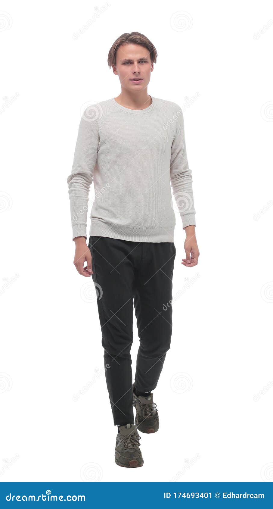In Full Growth. Confident Young Man Striding Forward Stock Image ...