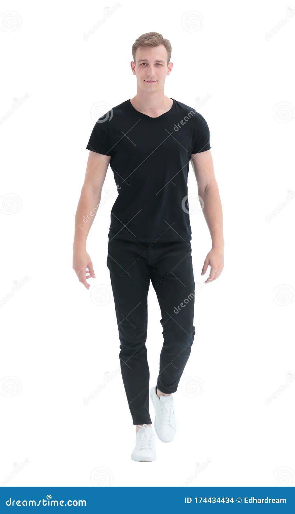 In Full Growth. Confident Young Man Taking a Step Forward Stock Photo ...