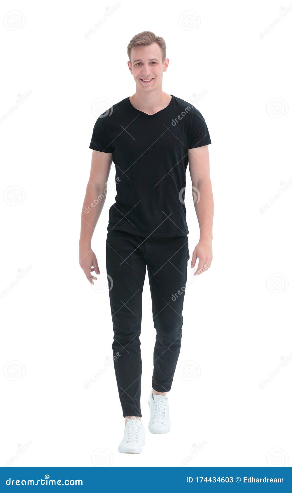 In Full Growth. Confident Young Man Taking a Step Forward Stock Image ...