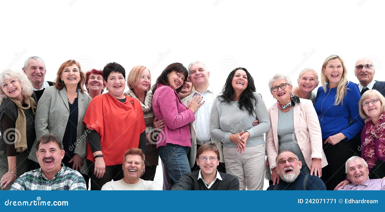In Full Growth. Group of Diverse People Standing Together Stock Image ...