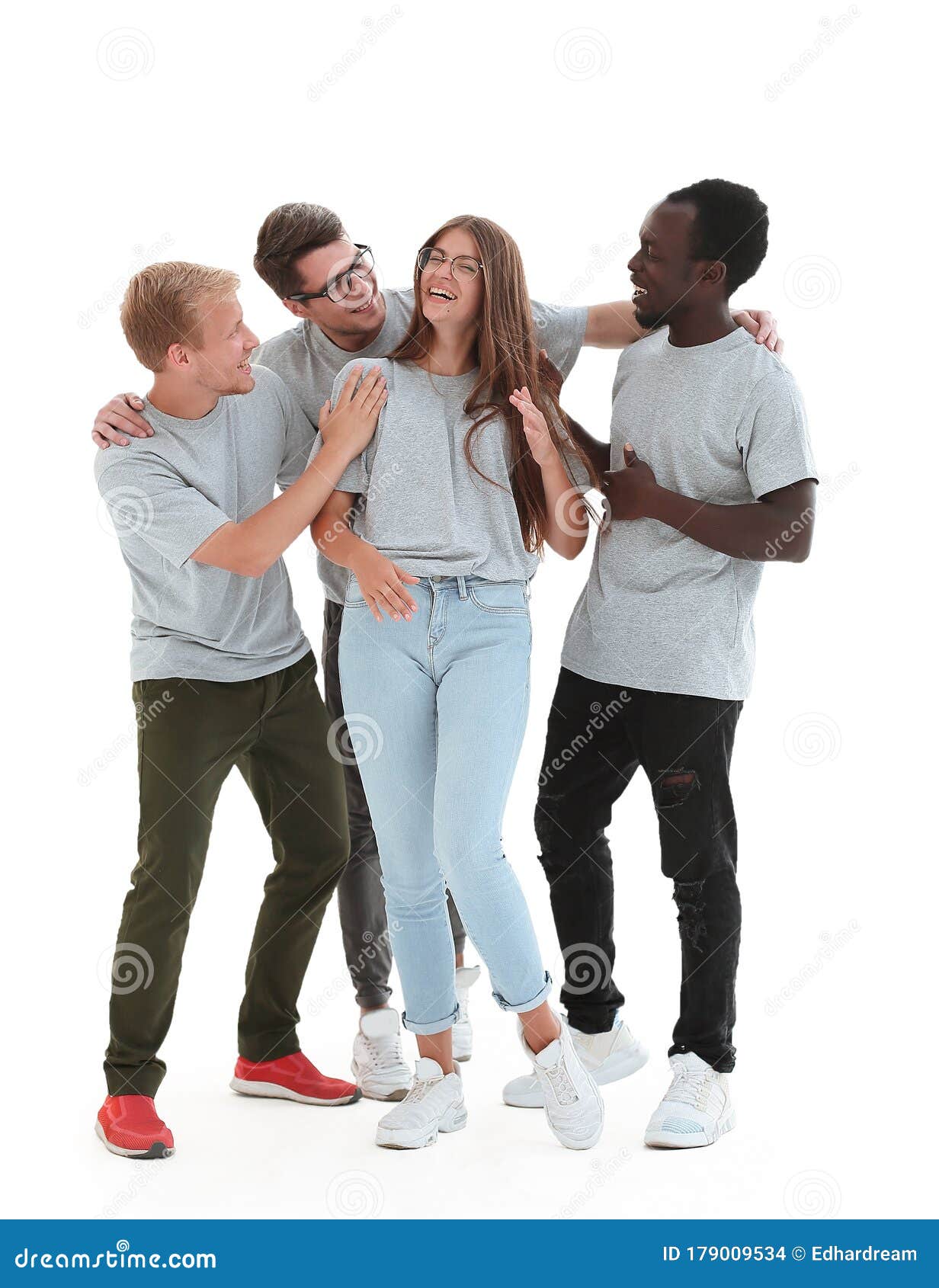 In Full Growth. a Group of Diverse Young People Standing Together Stock ...