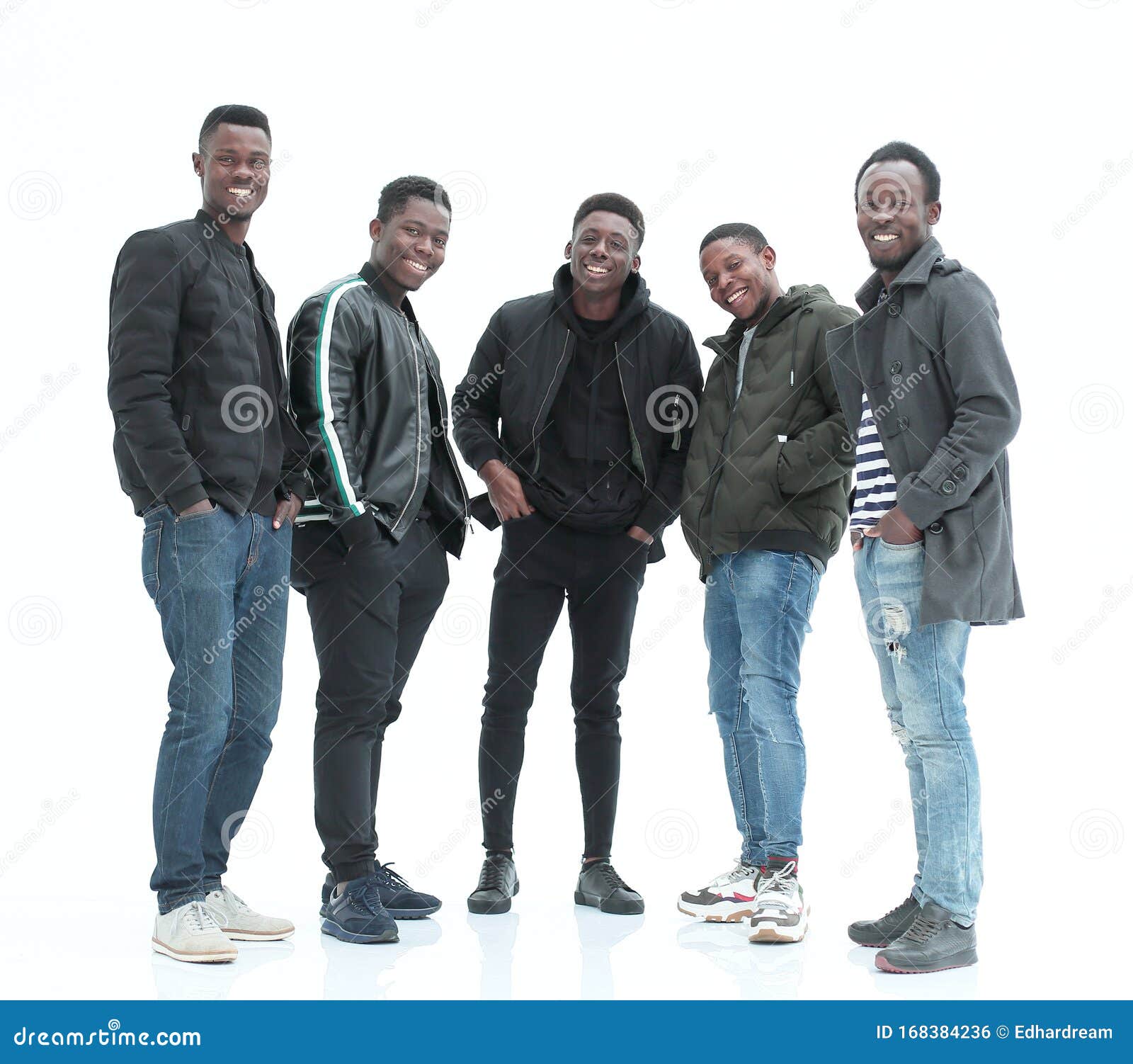 Group of Friendly Guys Standing Together . Isolated on White Stock ...