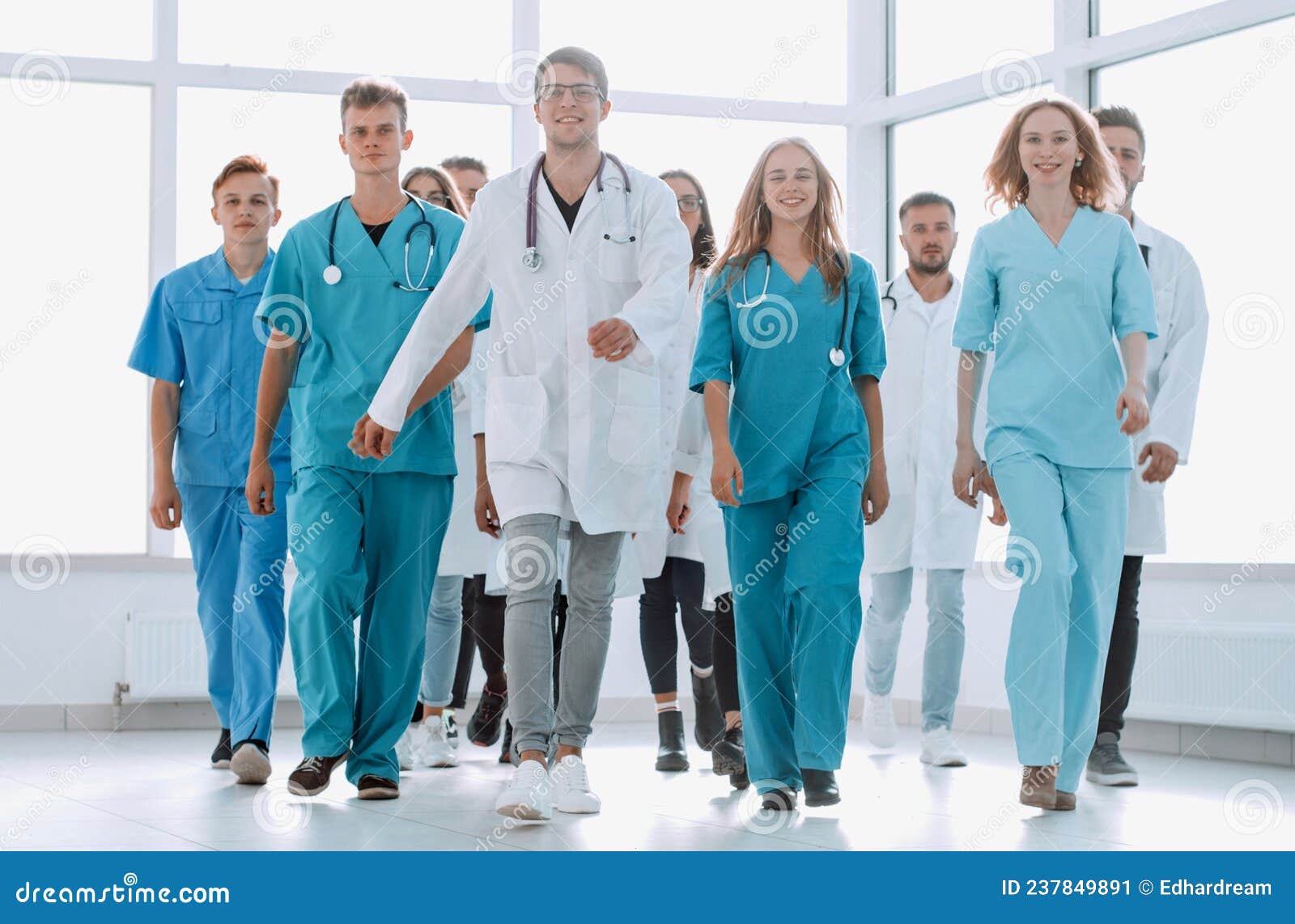 Group of Hilarious Doctor Interns Standing Together Stock Image - Image ...
