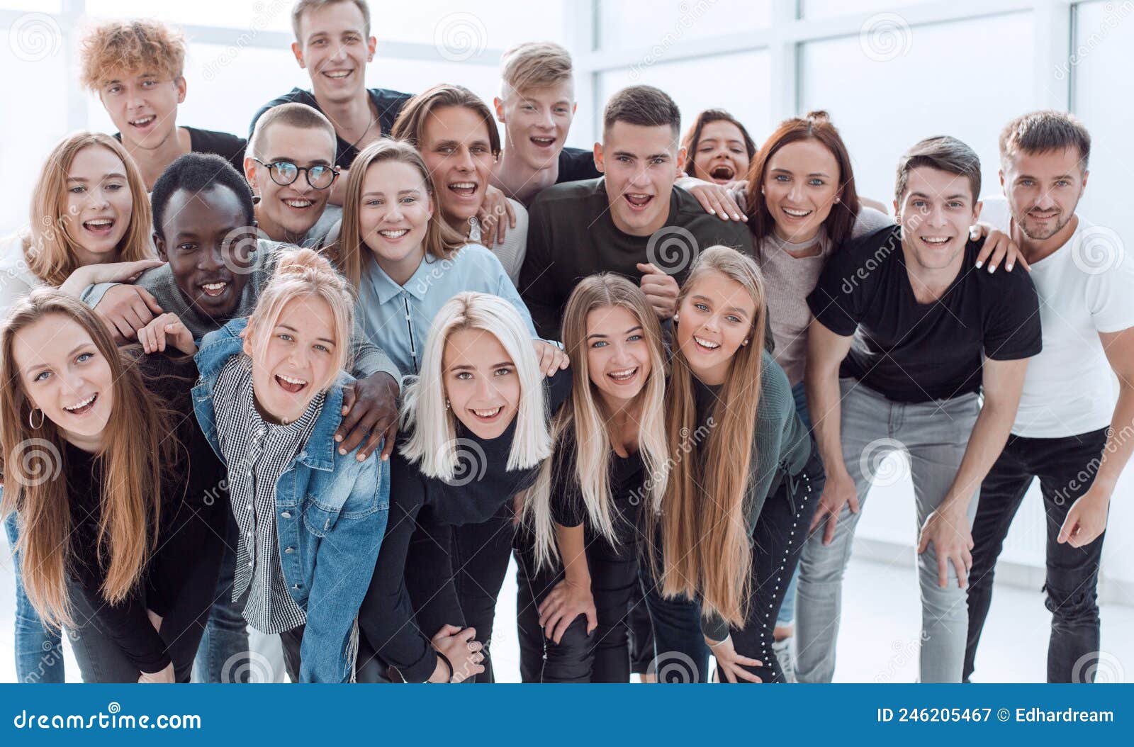 In Full Growth. Happy Young People Standing Together Stock Image ...