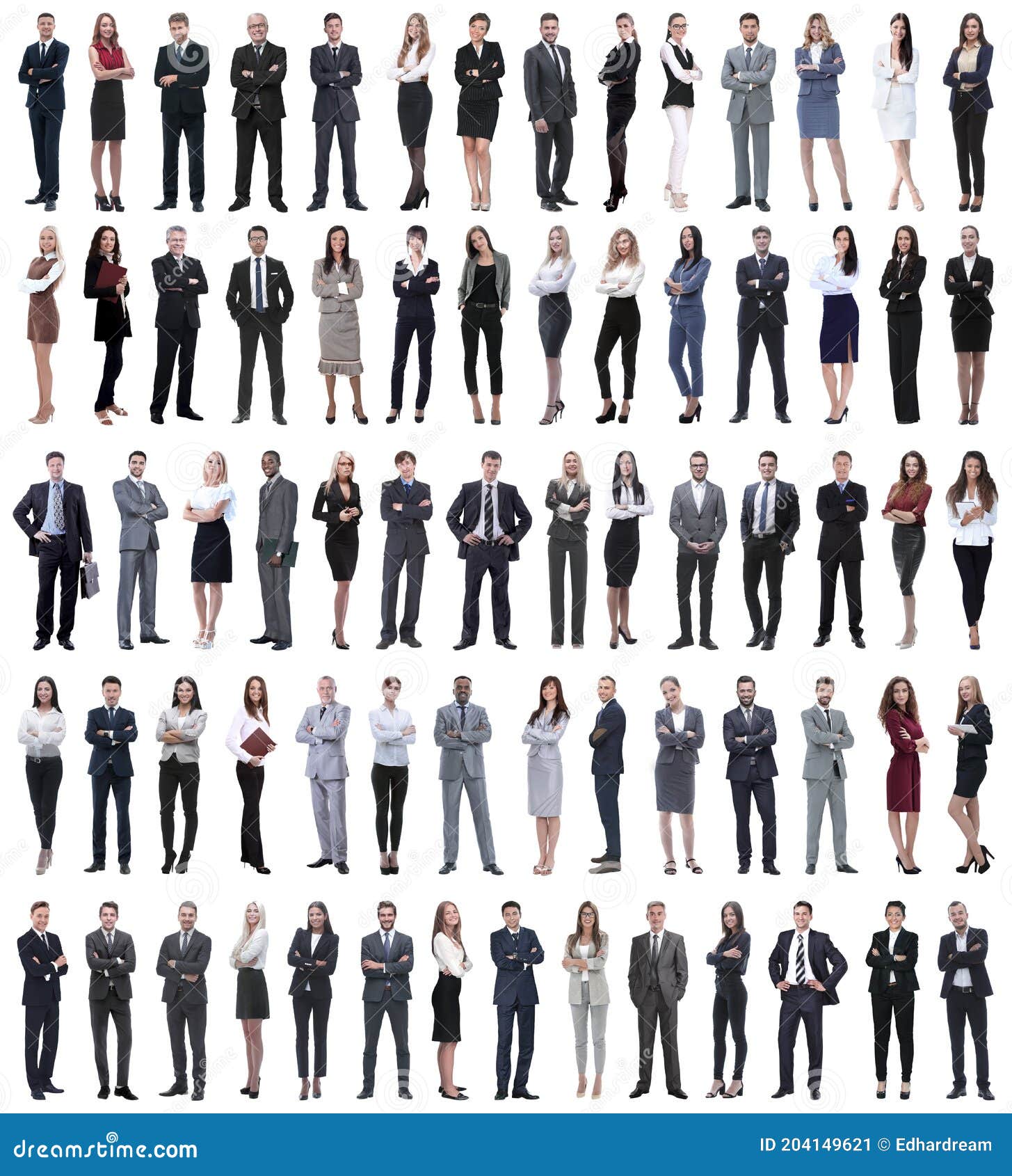 In Full Growth.leader Standing in Front of His Business Team Stock ...