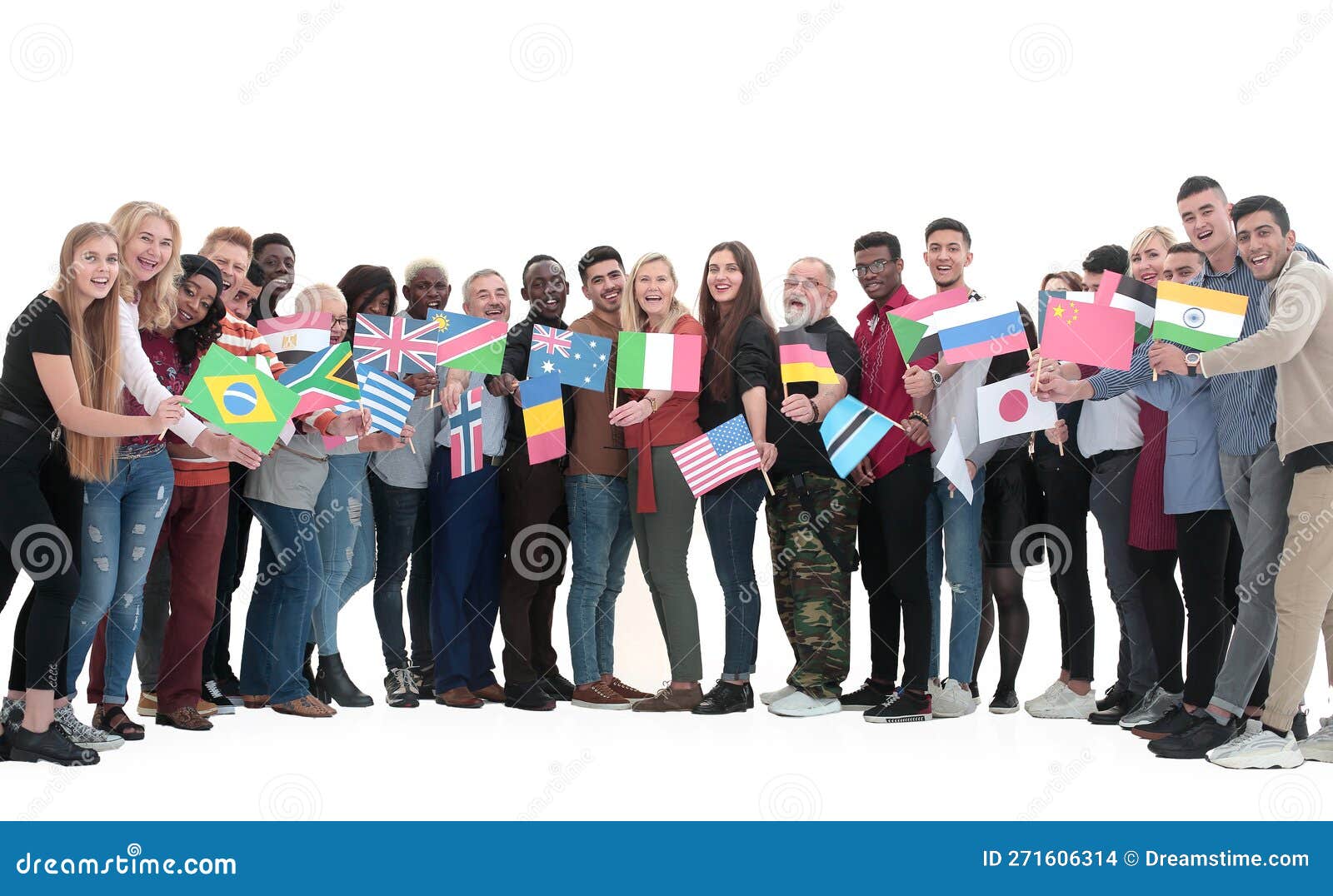 In Full Growth. People from Different Countries of the World Standing ...