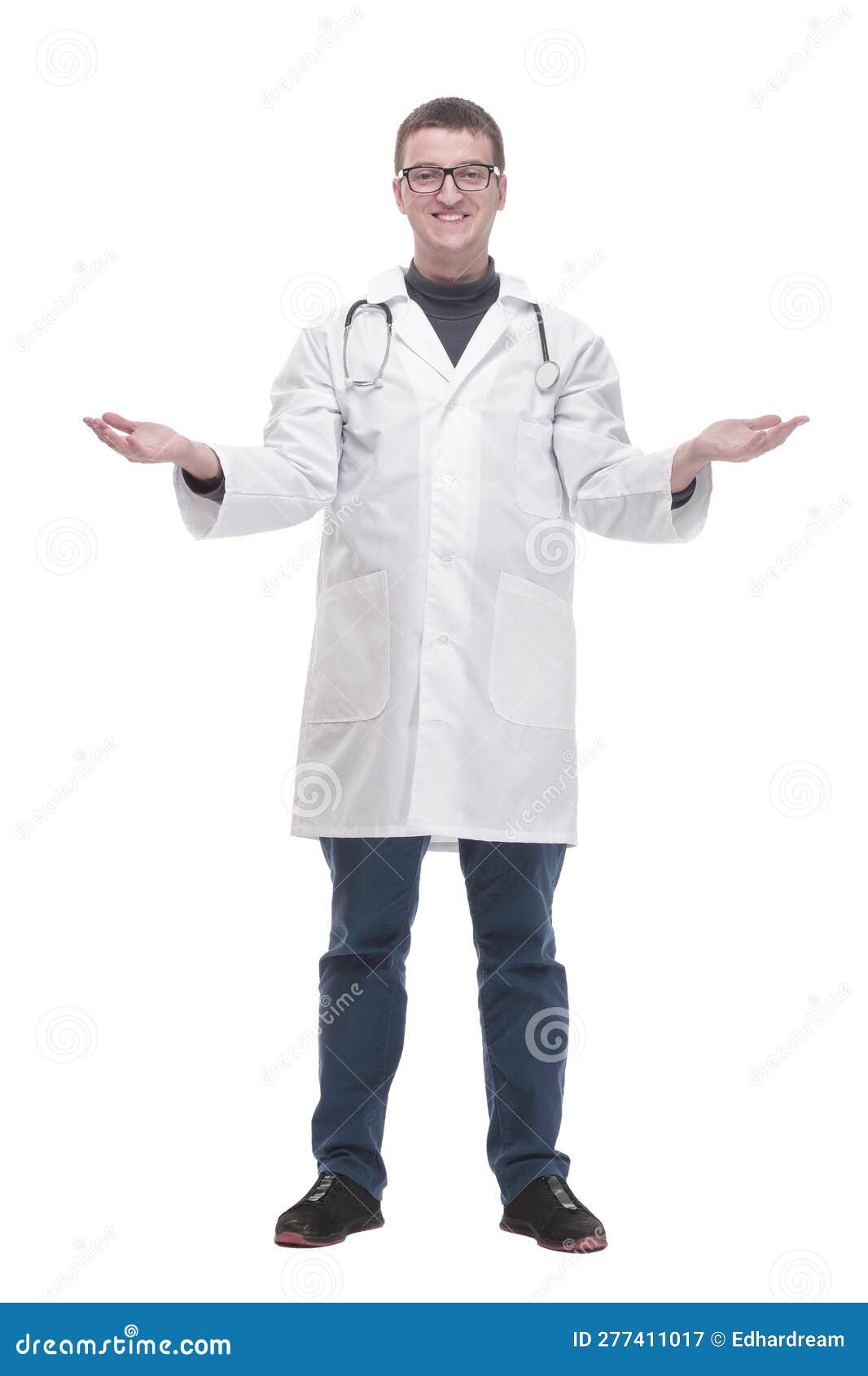 In Full Growth. Qualified Doctor with a Stethoscope Stock Image - Image ...