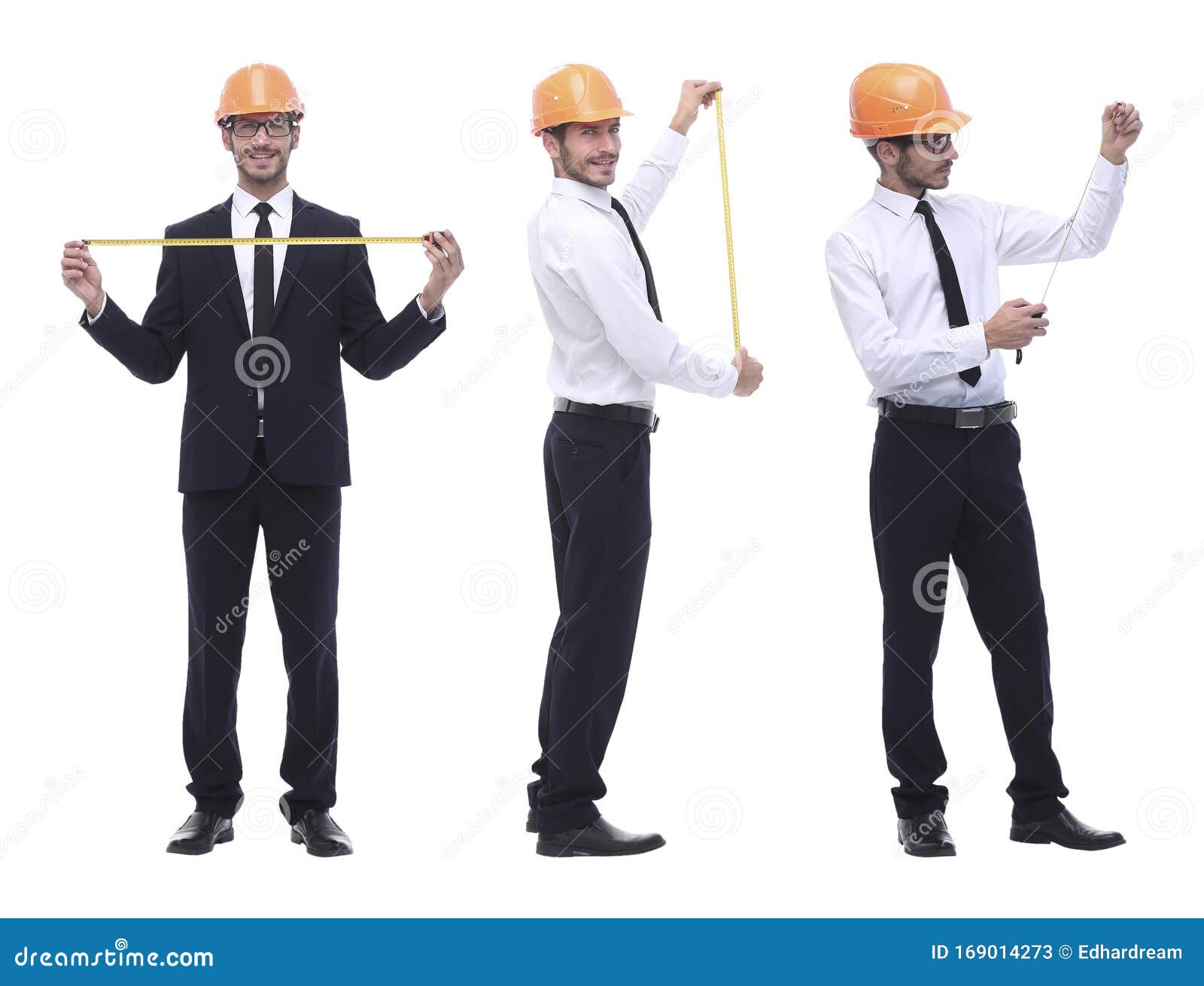 In Full Growth .qualified Engineer Architect Isolated on White Stock ...