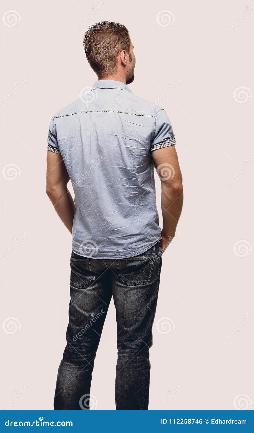 Rear View.ambitious Man Looking Forward Stock Photo - Image of ...