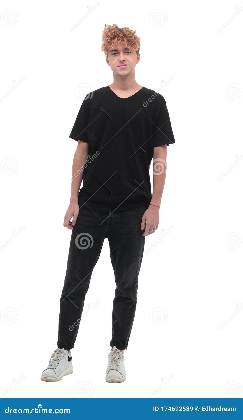 In Full Growth. Stylish Young Man Striding Forward Stock Image - Image ...