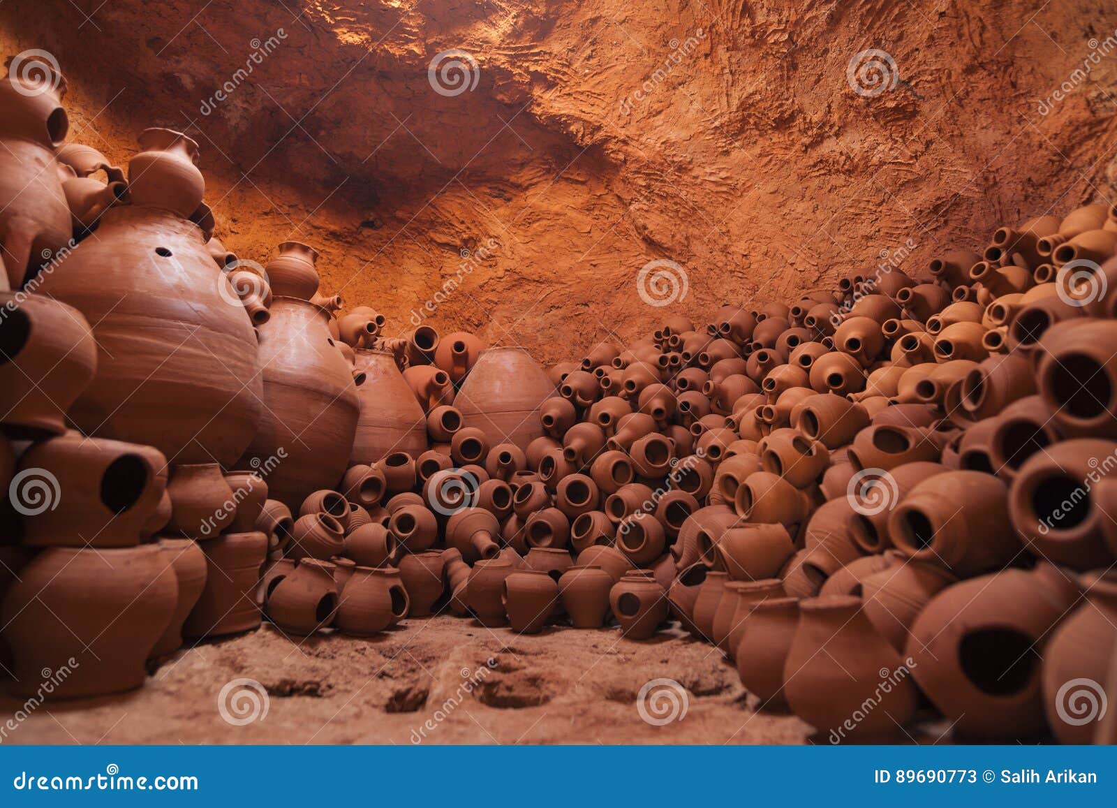 Full of Hand Crafted Pots and Dishes Stock Image - Image of table ...