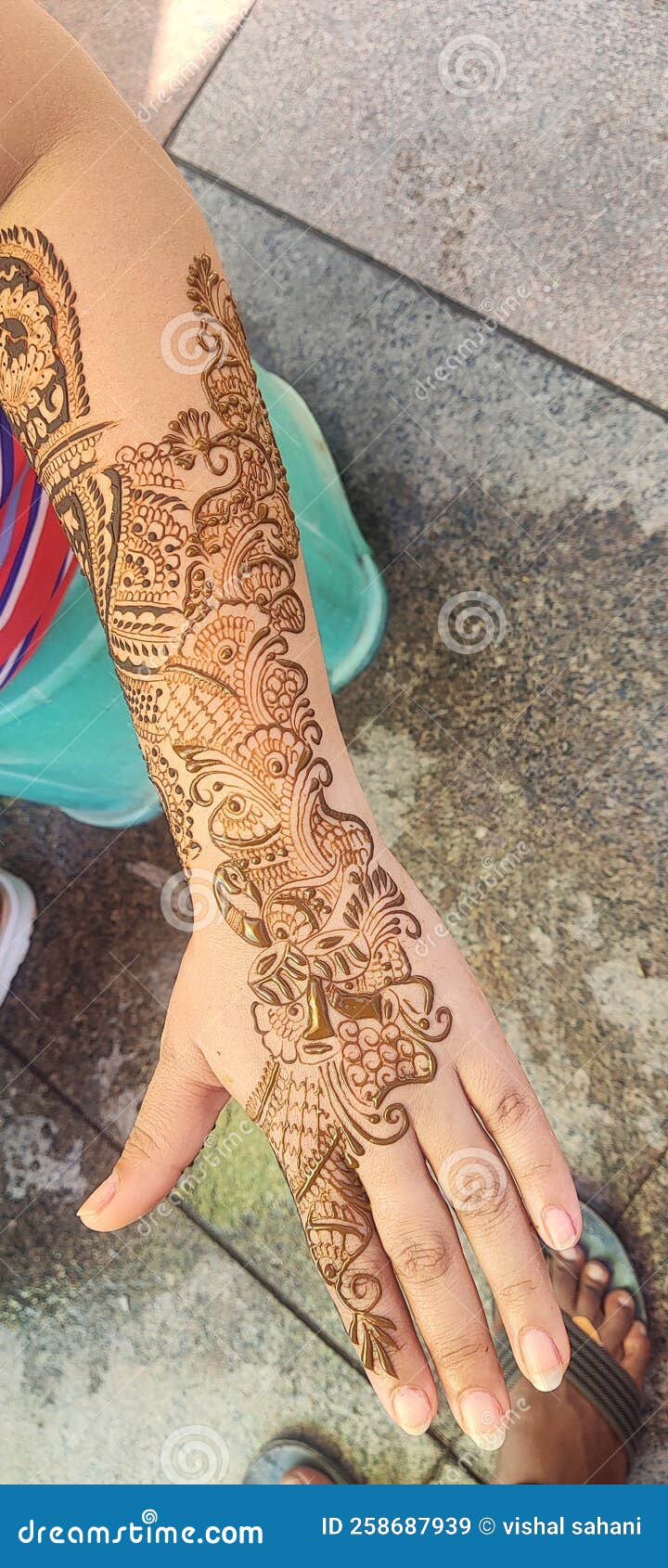 Full Hand Mehandi Designs Madhubani Stock Image - Image of mehandi ...