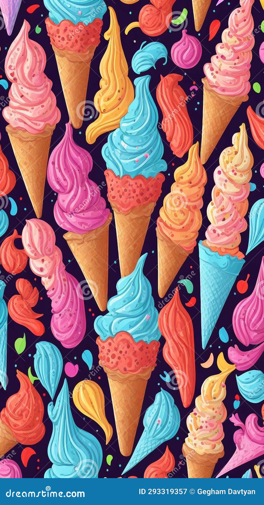 Hd Ice Cream Background, Colored Ice Creams on Abstract Background, Ice ...