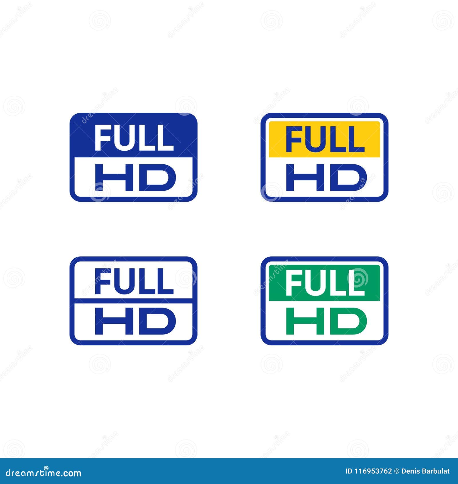 Full hd icon stock vector. Illustration of 1080p, definition - 116953762